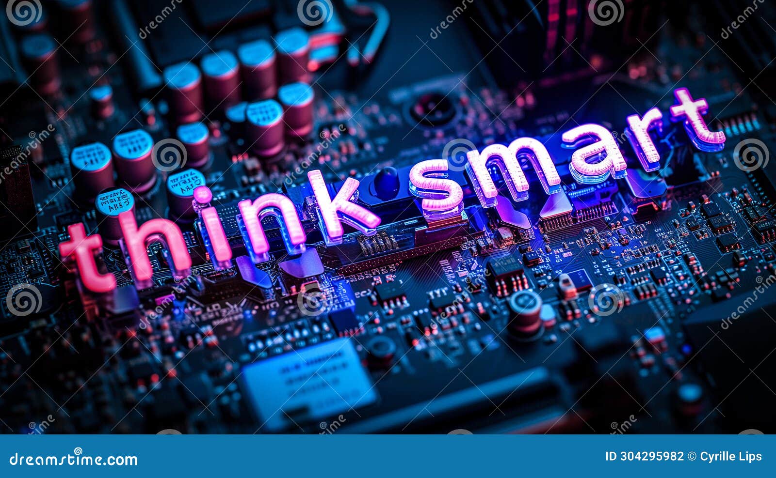 AI-Generated Motherboard Circuit with "Think Smart" Processor Stock ...