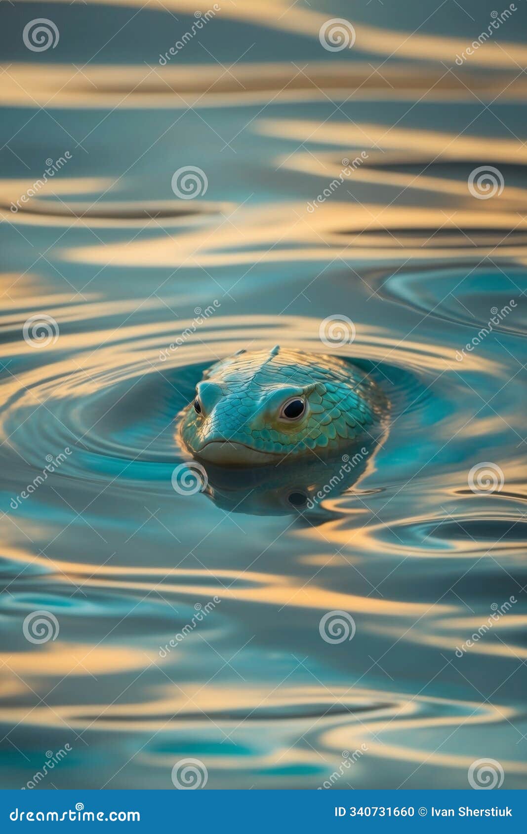 Mysterious Creature Emerging from the Water. Stock Photo - Image of ...