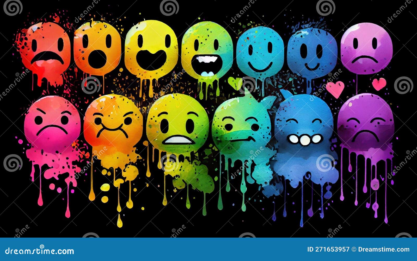 Watercolor Emoticons Set. Vector Illustration | CartoonDealer.com #74189922 Watercolor Emoticons Set. Vector Illustration | CartoonDealer.com #74189922