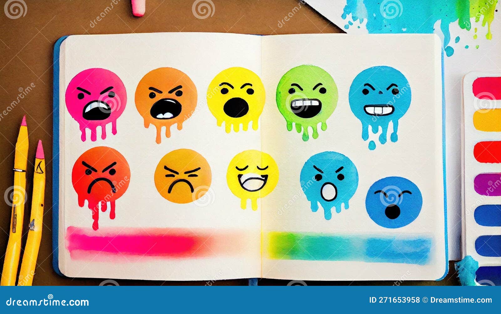 Watercolor Emoticons Set. Vector Illustration | CartoonDealer.com #74189922 Watercolor Emoticons Set. Vector Illustration | CartoonDealer.com #74189922
