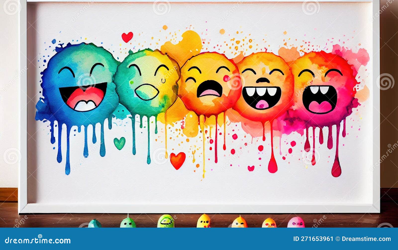 Watercolor Emoticons Set. Vector Illustration | CartoonDealer.com #74189922 Watercolor Emoticons Set. Vector Illustration | CartoonDealer.com #74189922