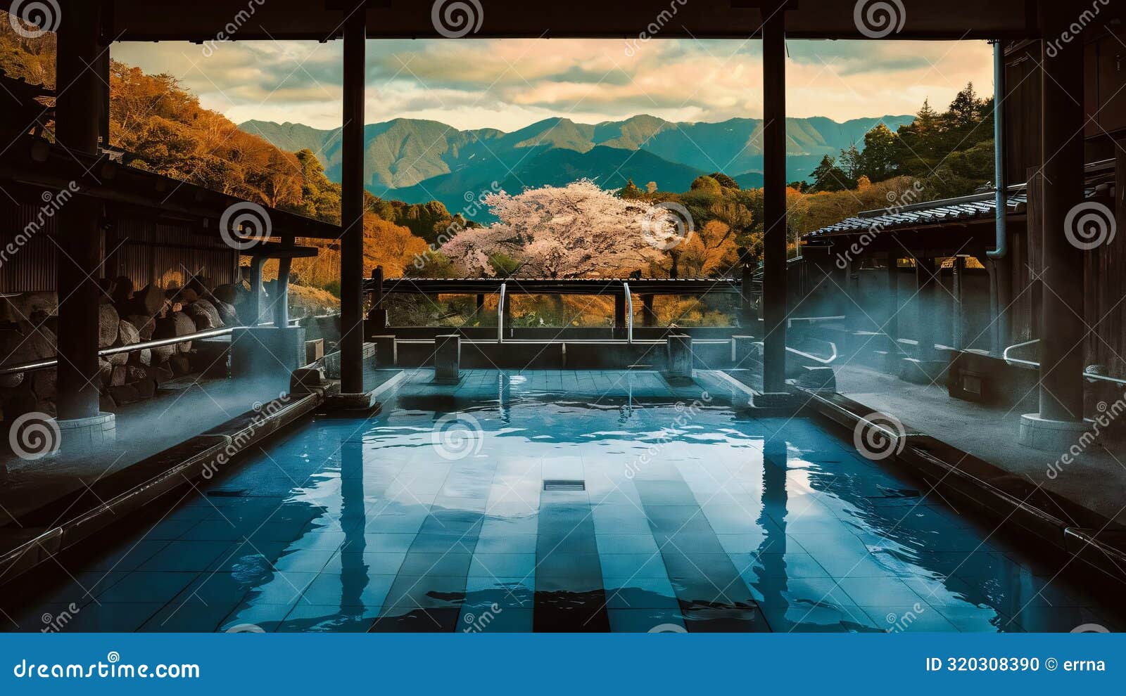 Ai Generated Onsen Traditional Japanese Hot Prings And Culture