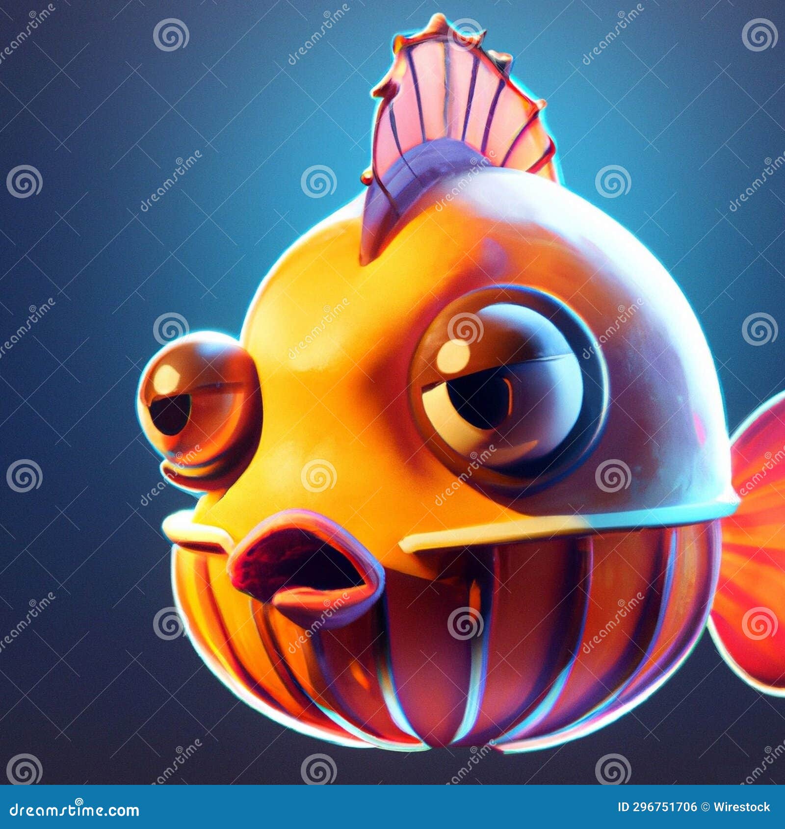 AI Generated Orange Fish Swimming through the Water Stock Illustration ...