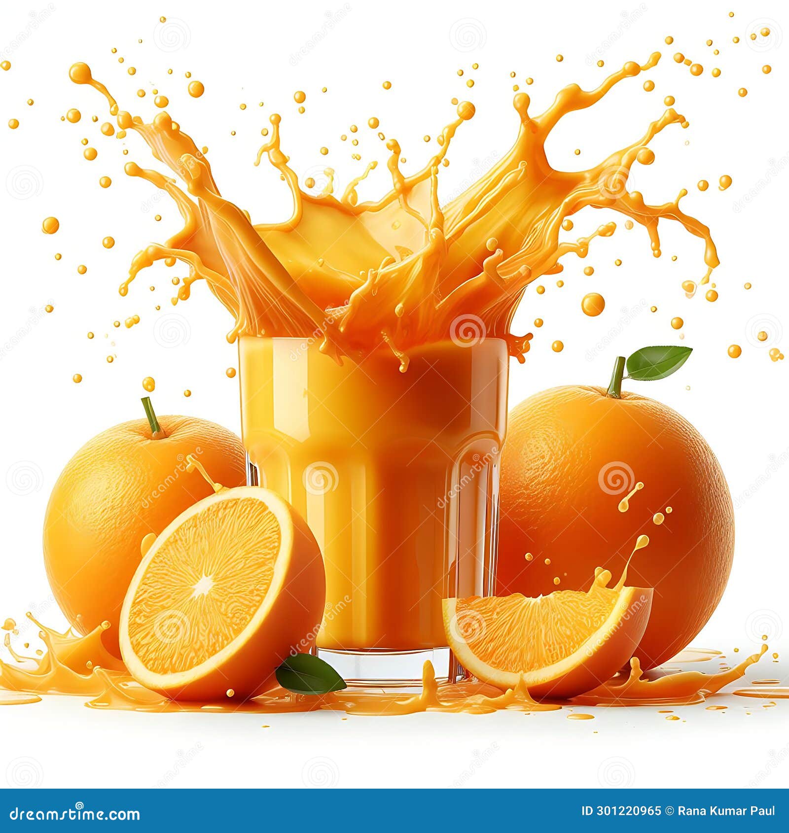 AI Generated Orange Juices Splash Isolated On Background Stock Image ...