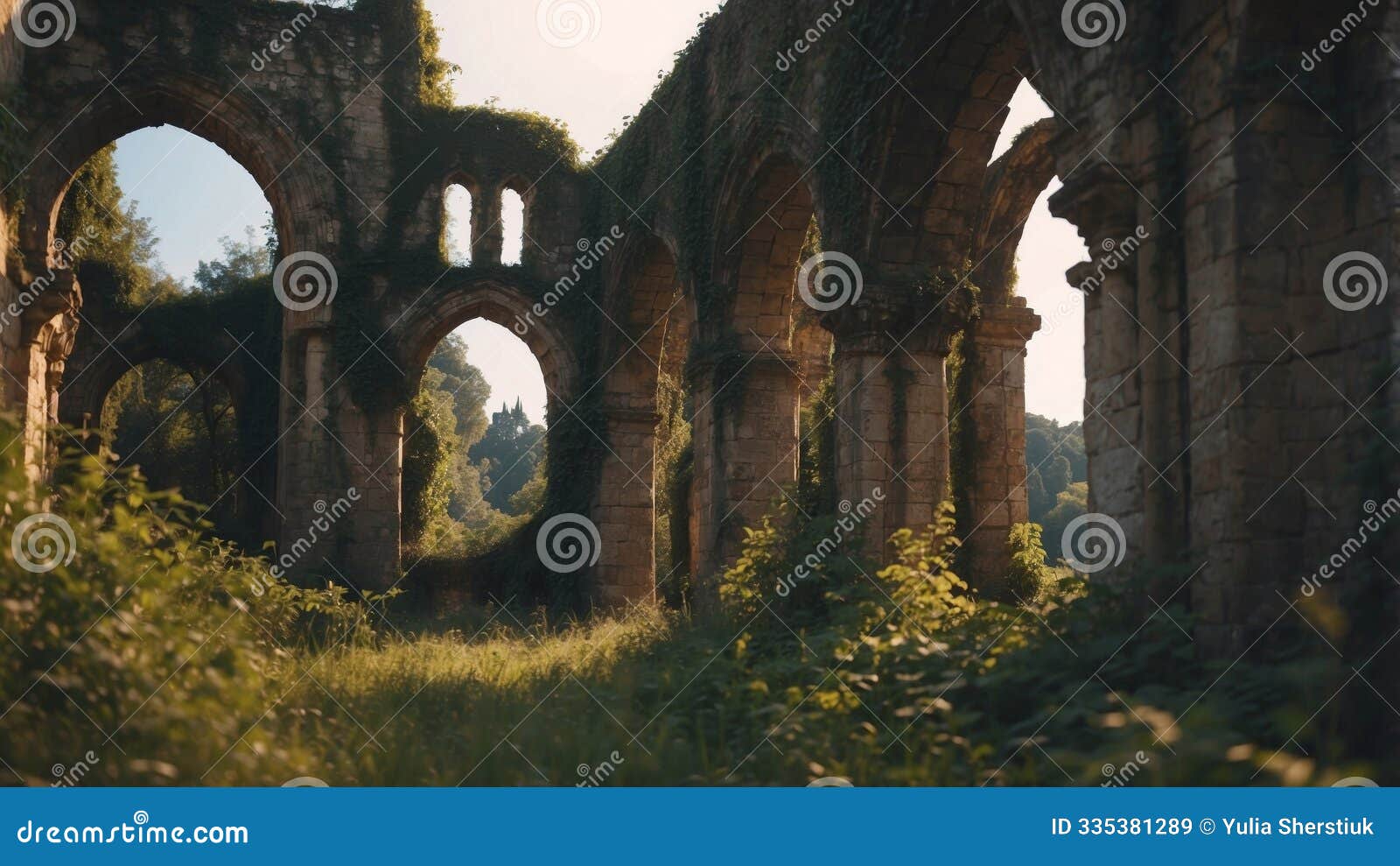 Overgrown Ruins Of An Ancient Gothic Structure. Royalty-Free Stock ...