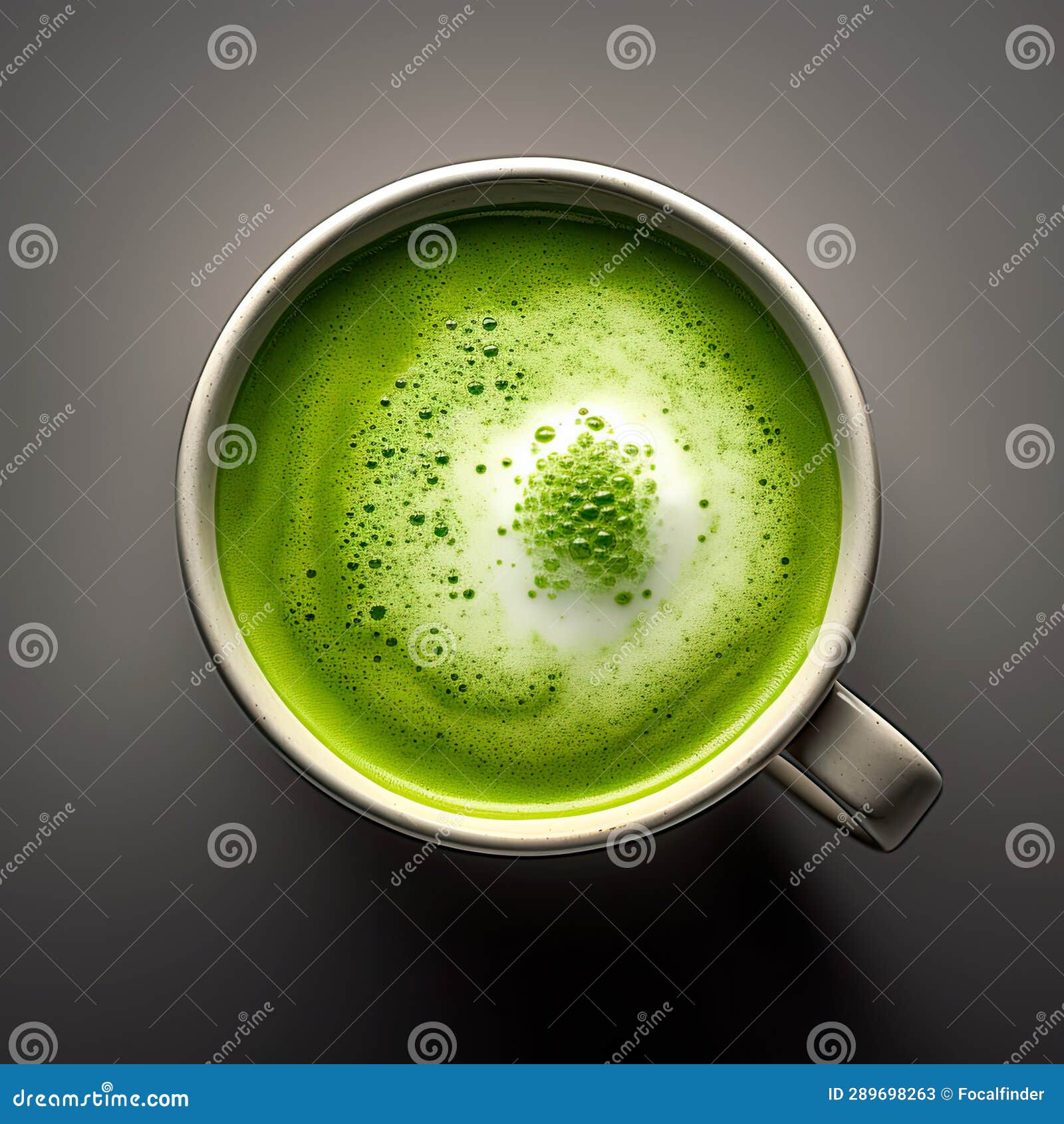 AI-generated Overhead View of a Freshly Prepared Hot Matcha Stock ...