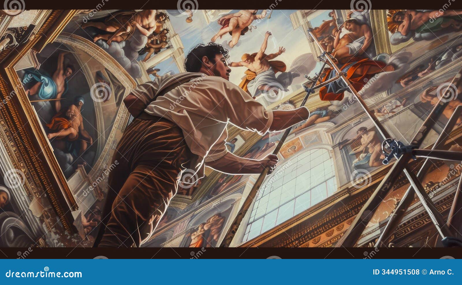 Michelangelo Painting the Sistine Chapel Ceiling: Art and Determination ...