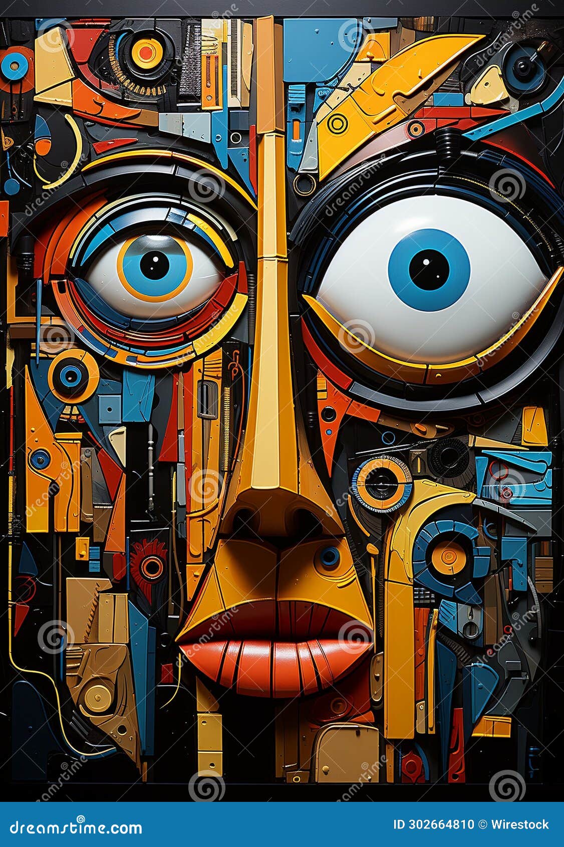 AI Generated Painting of a Human Face with an Abstract and Surrealistic ...