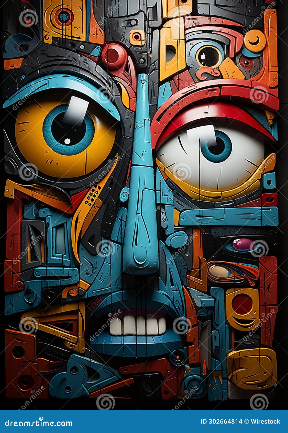 AI Generated Painting of a Human Face with an Abstract and Surrealistic ...