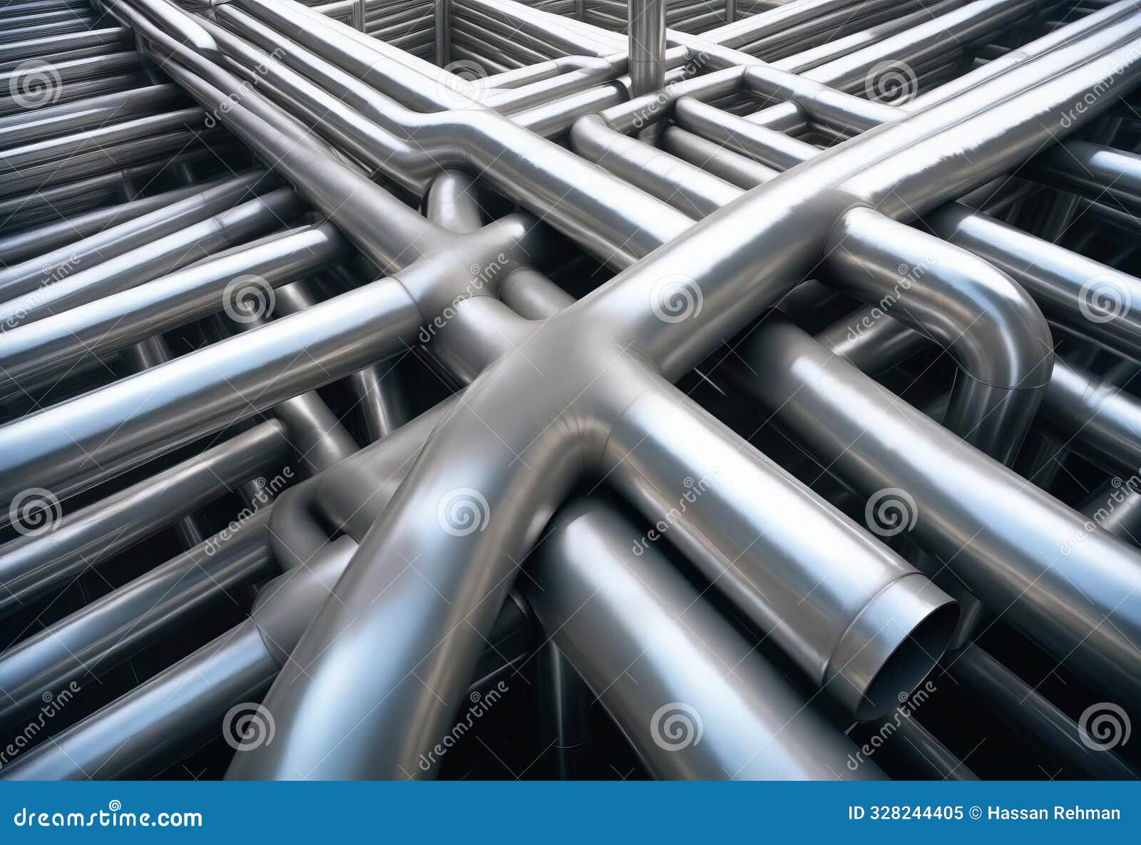 Patterns of Intersecting Pipes in Hyper-Realistic Stock Illustration ...