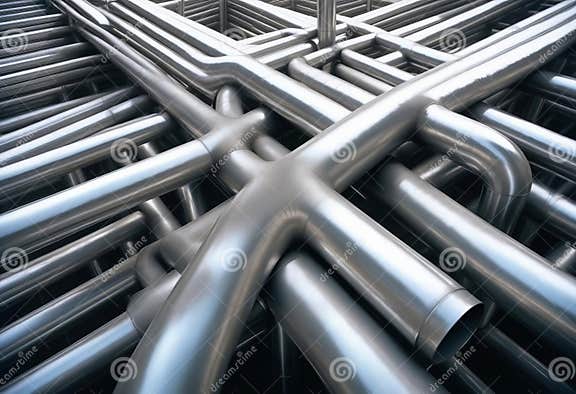 Patterns of Intersecting Pipes in Hyper-Realistic Stock Illustration ...