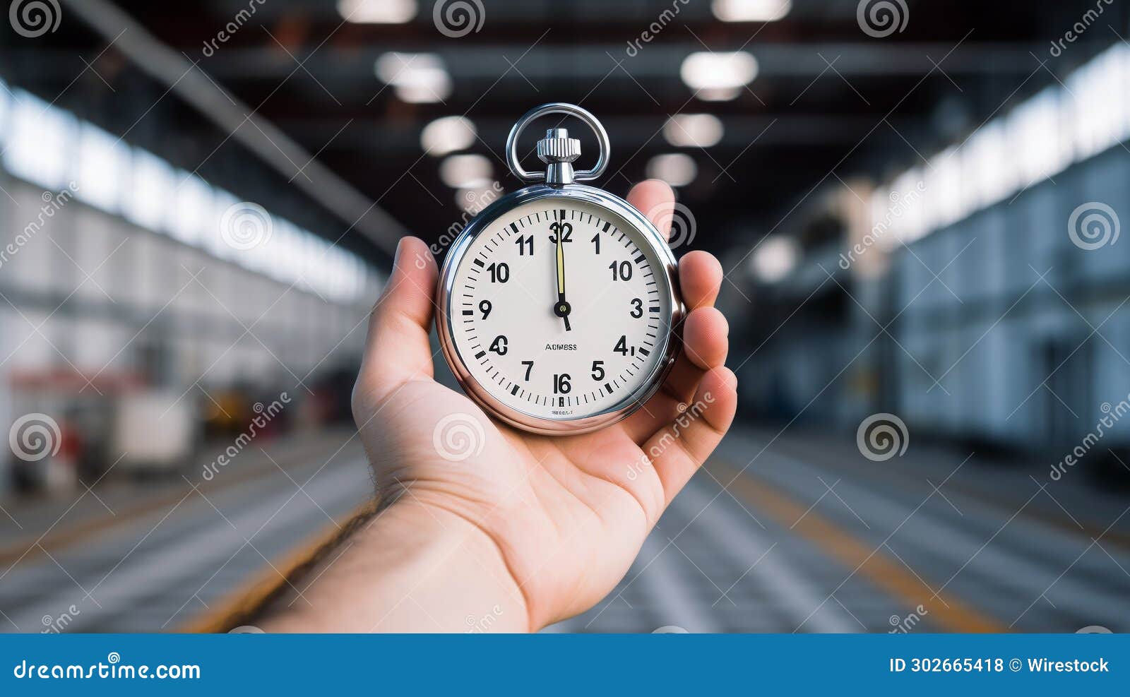 AI Generated Person Hand Holding a Stopwatch Stock Illustration ...