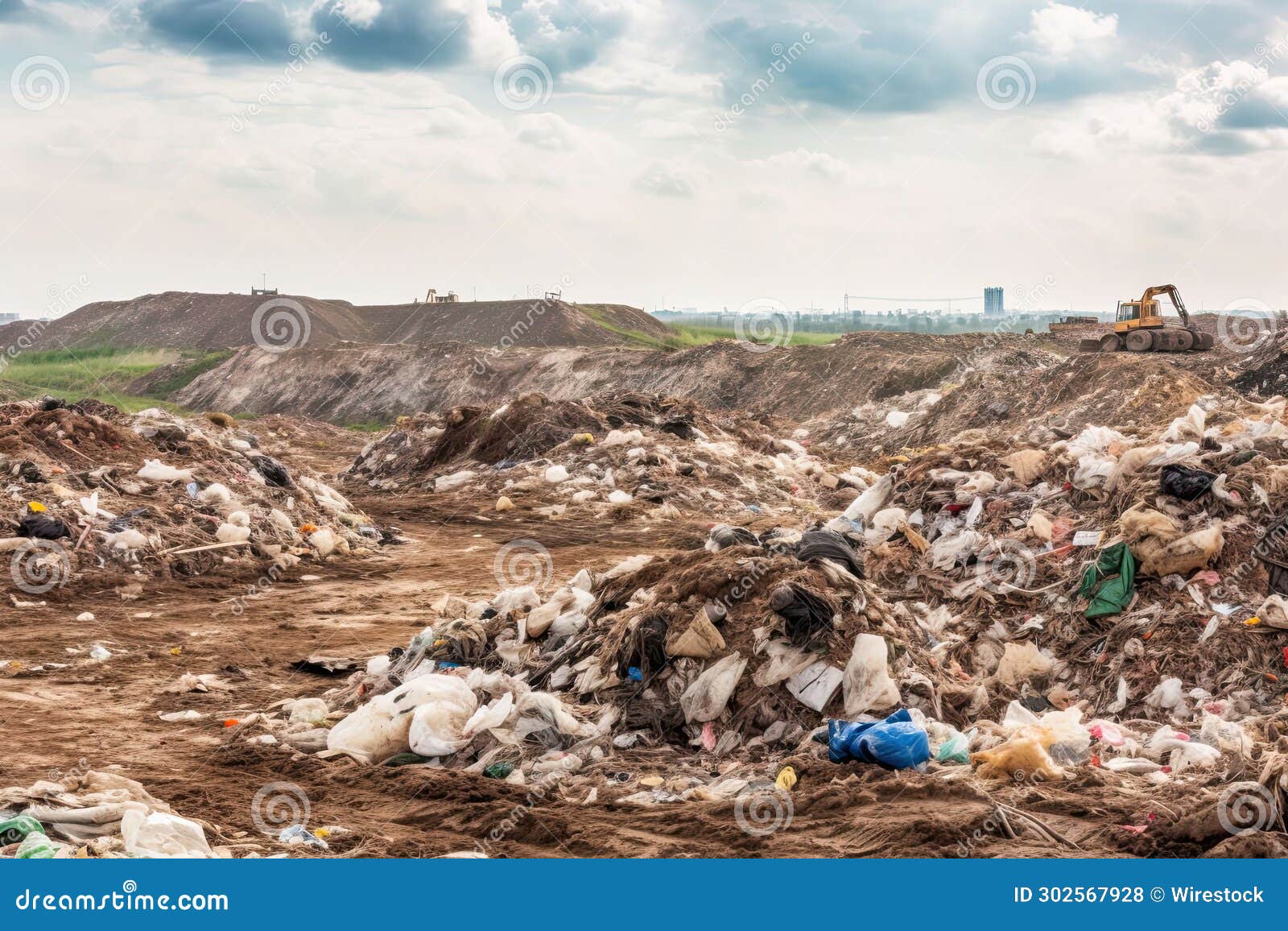 AI Generated Pile of Garbage Dump on Land Stock Illustration ...