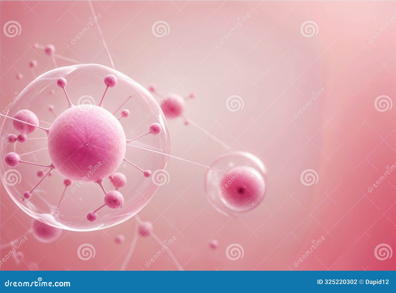 A Pink Cells with Many Small Moleculars Model on it Stock Illustration ...