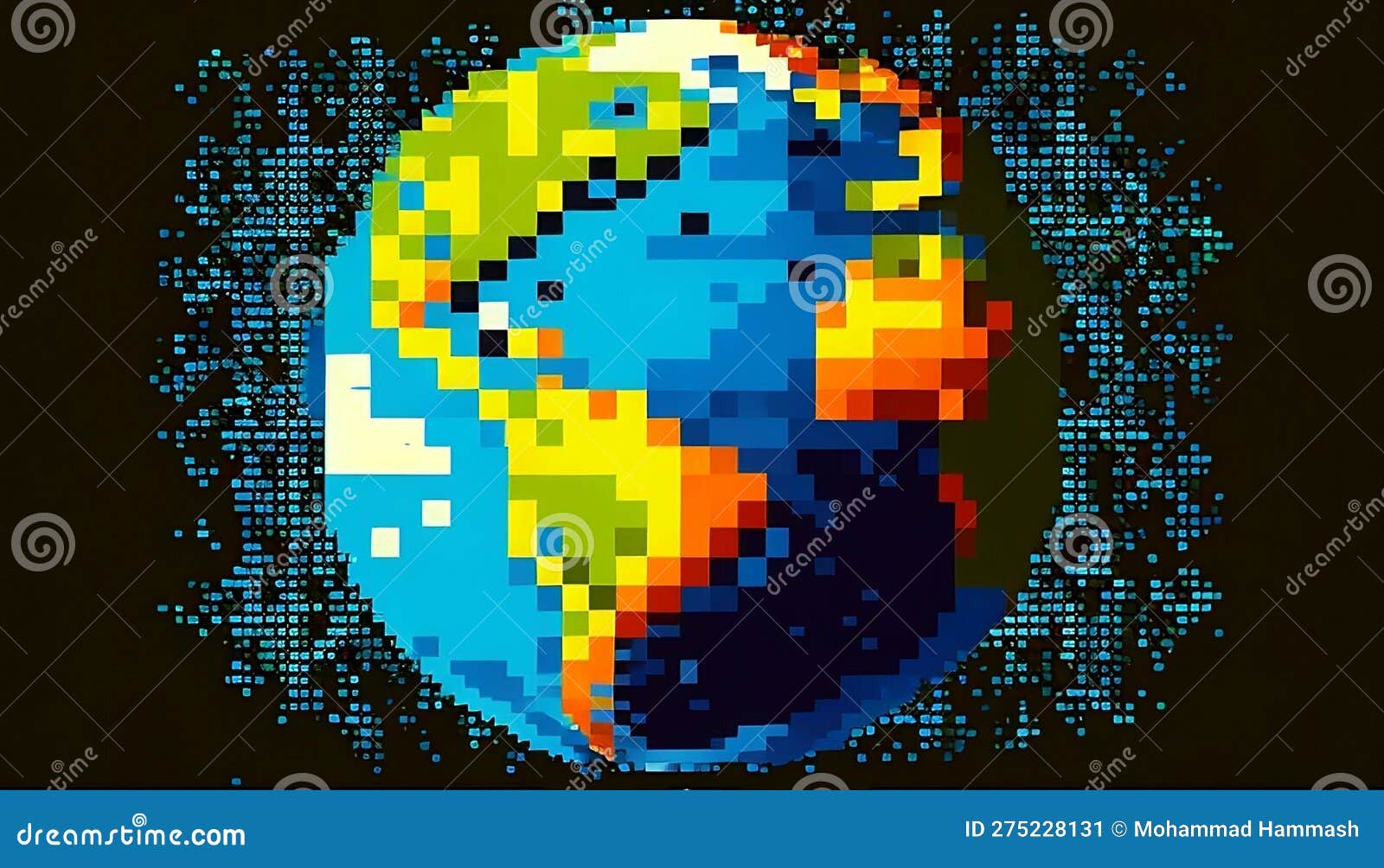 Pixelated Planet: a Simple and Bright Design of Earth in Artistic Style ...