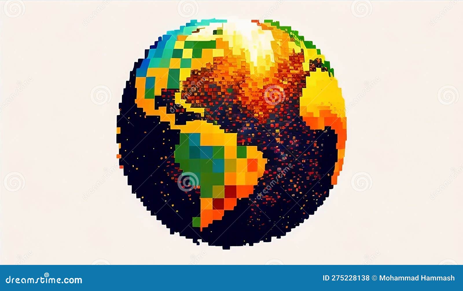 Pixelated Planet: a Simple and Bright Design of Earth in Artistic Style ...