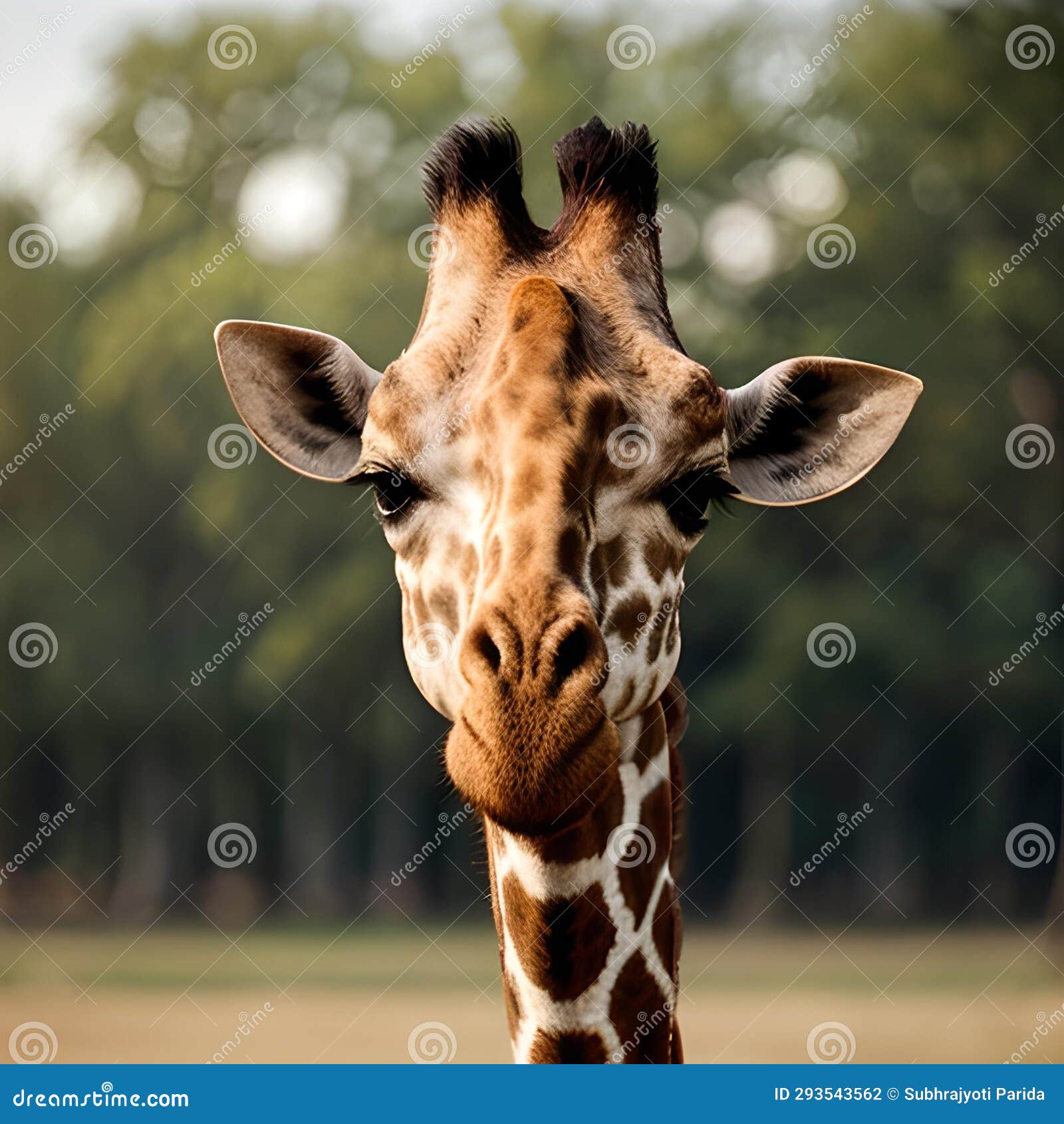 AI Generated Portrait Image of a Giraffe Stock Illustration ...