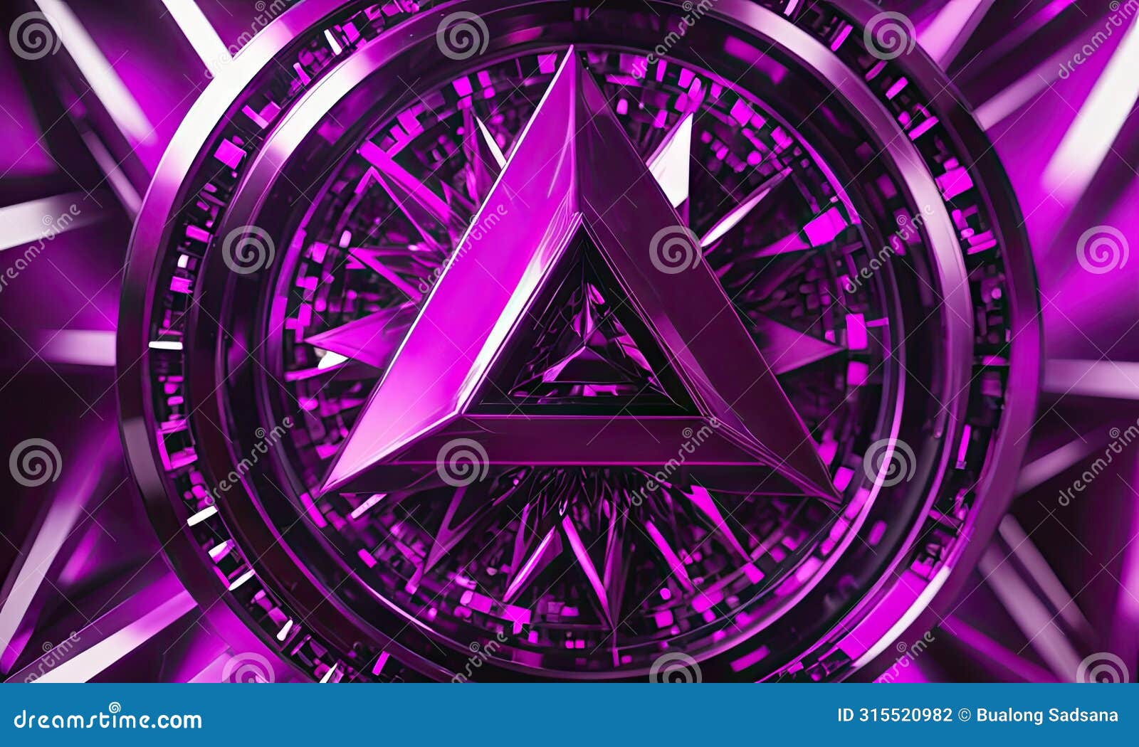 A Purple Circle with a Triangle on it. Stock Illustration ...