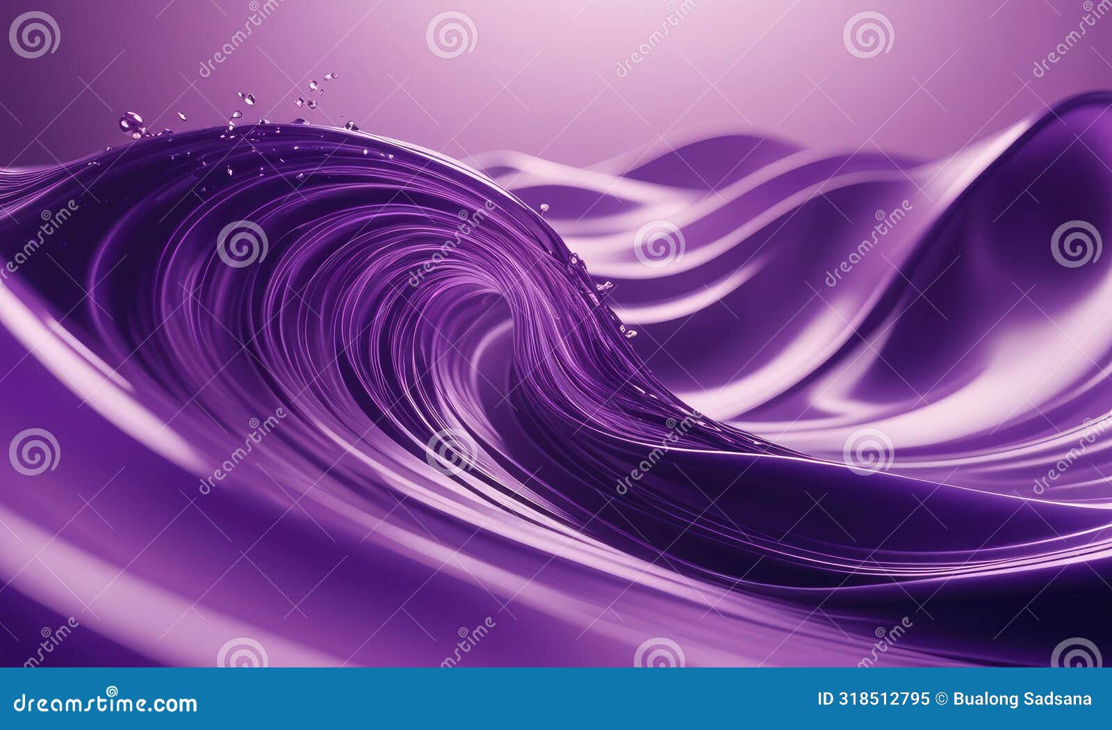 Purple Waves in the Ocean with a Splash Effect. Stock Illustration ...