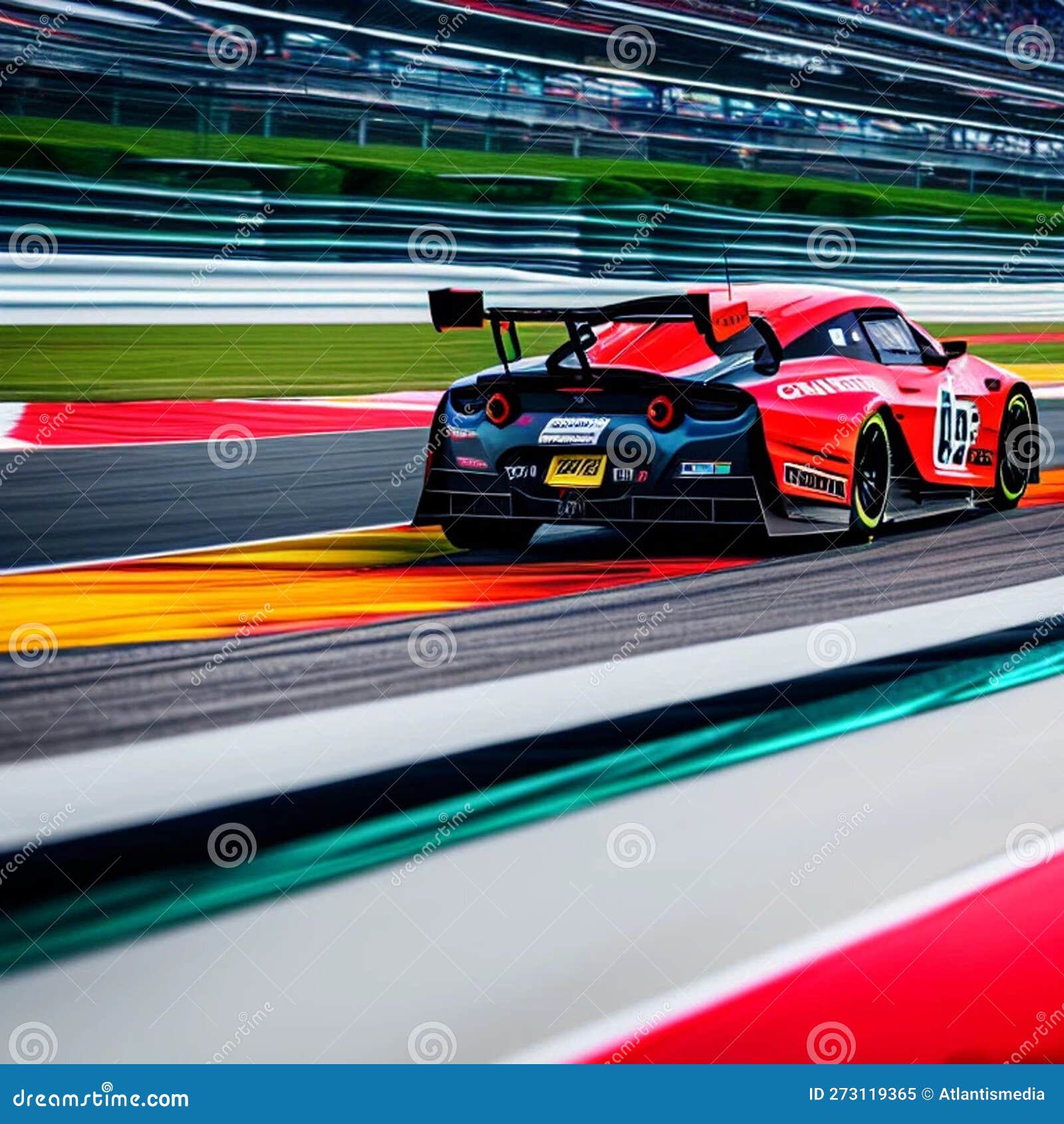 With Ai Generated Racing Car on a Track Stock Illustration ...