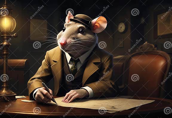 A Rat Detective s Tale stock illustration. Illustration of suspenseful ...