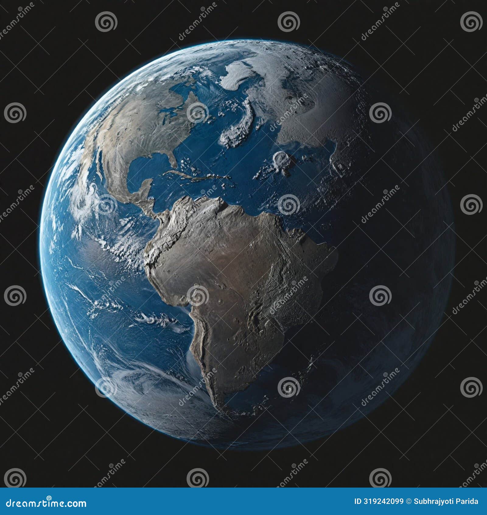 AI Generated Realistic Image Of The Blue Planet, Earth In The Space ...