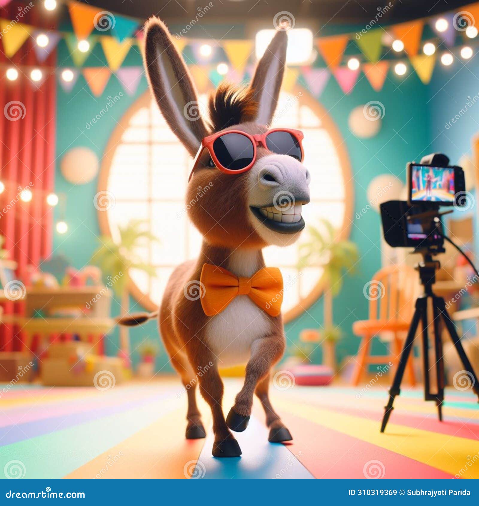 Realistic Donkey On White Background In 8k Uhd Pixar Style Royalty-Free ...