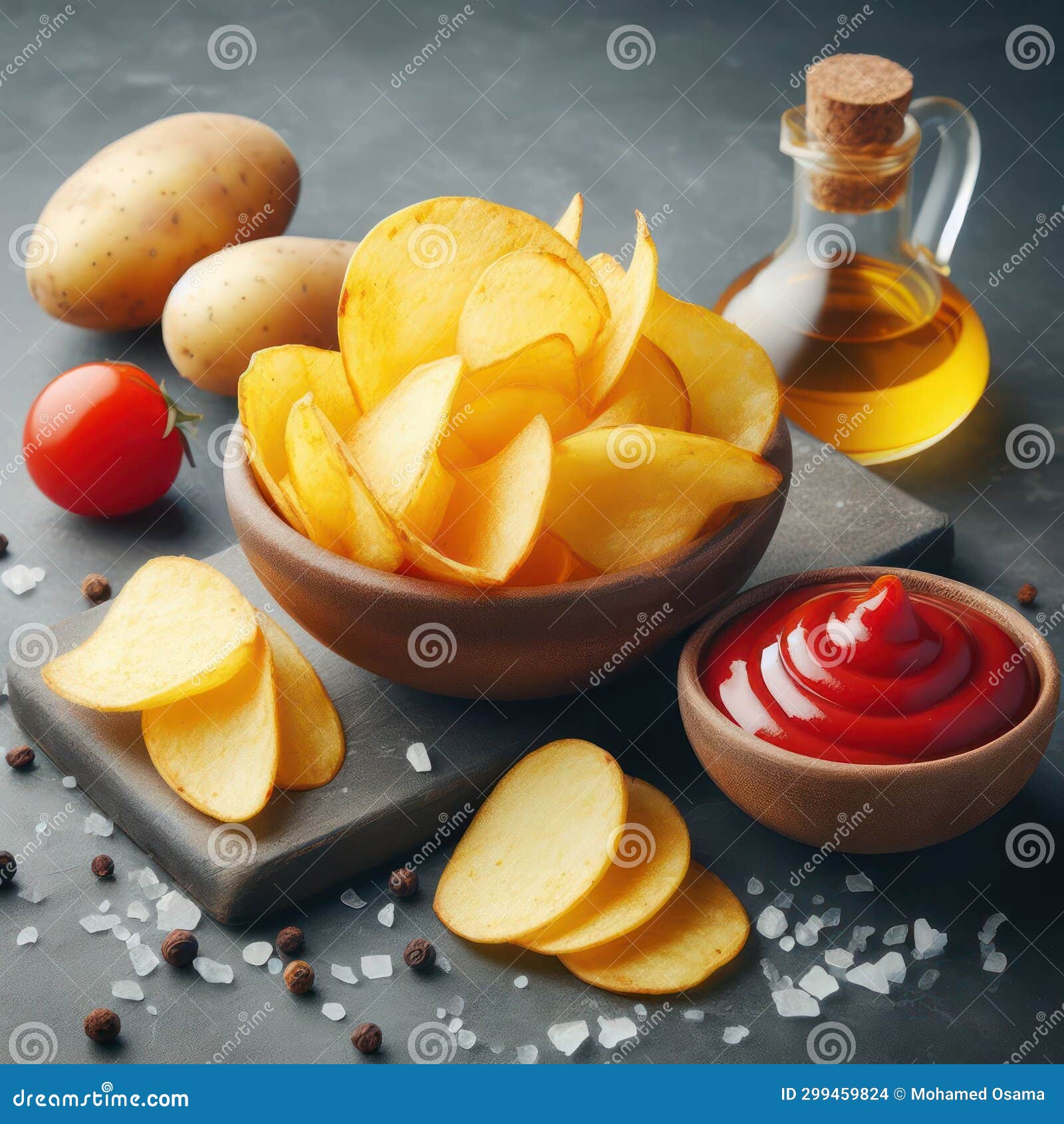 AI Generated Realistic Photo of Crispy Potato Chips, Snacks on White ...