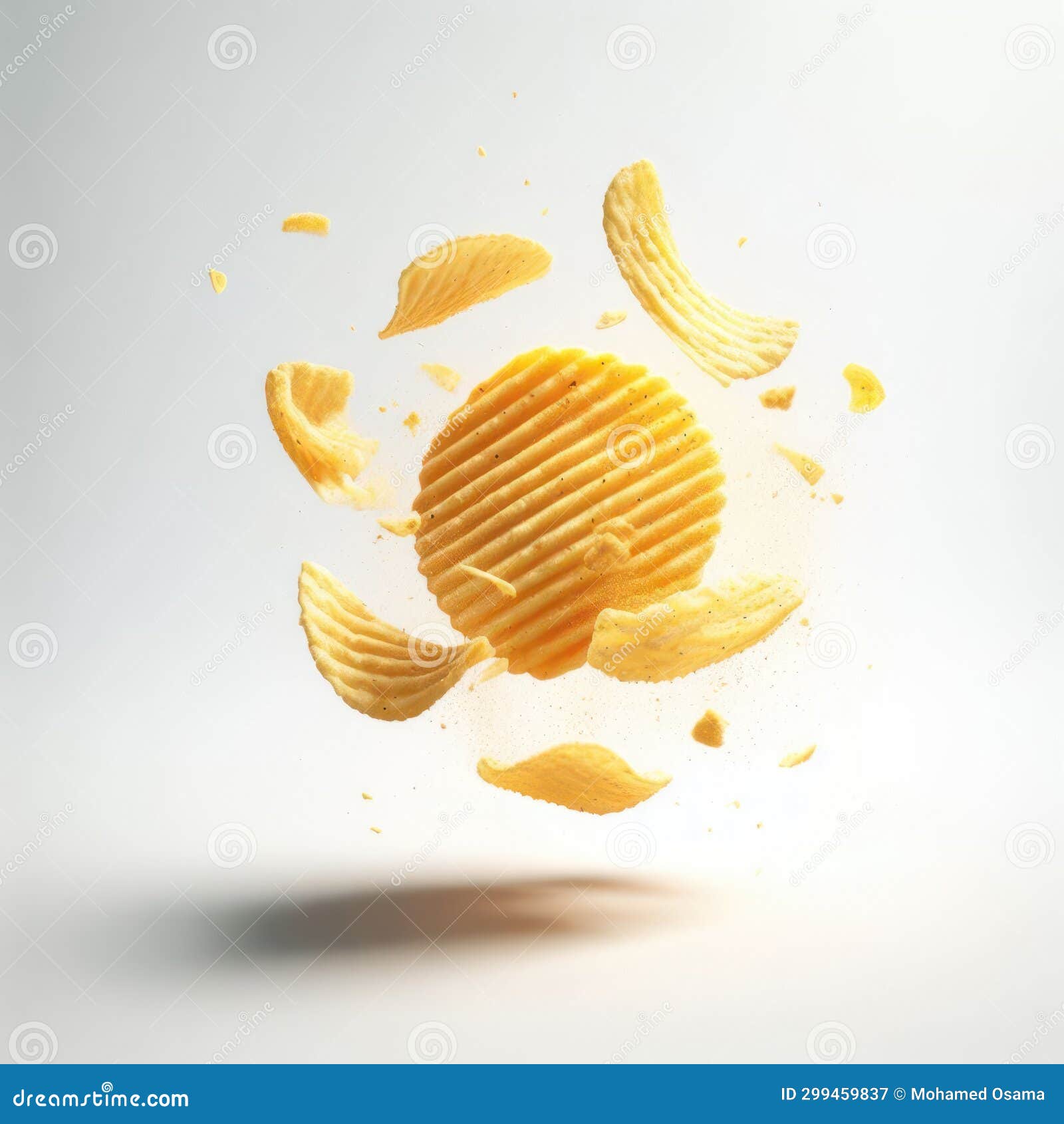 AI Generated Realistic Photo Of Crispy Potato Chips On White Background ...