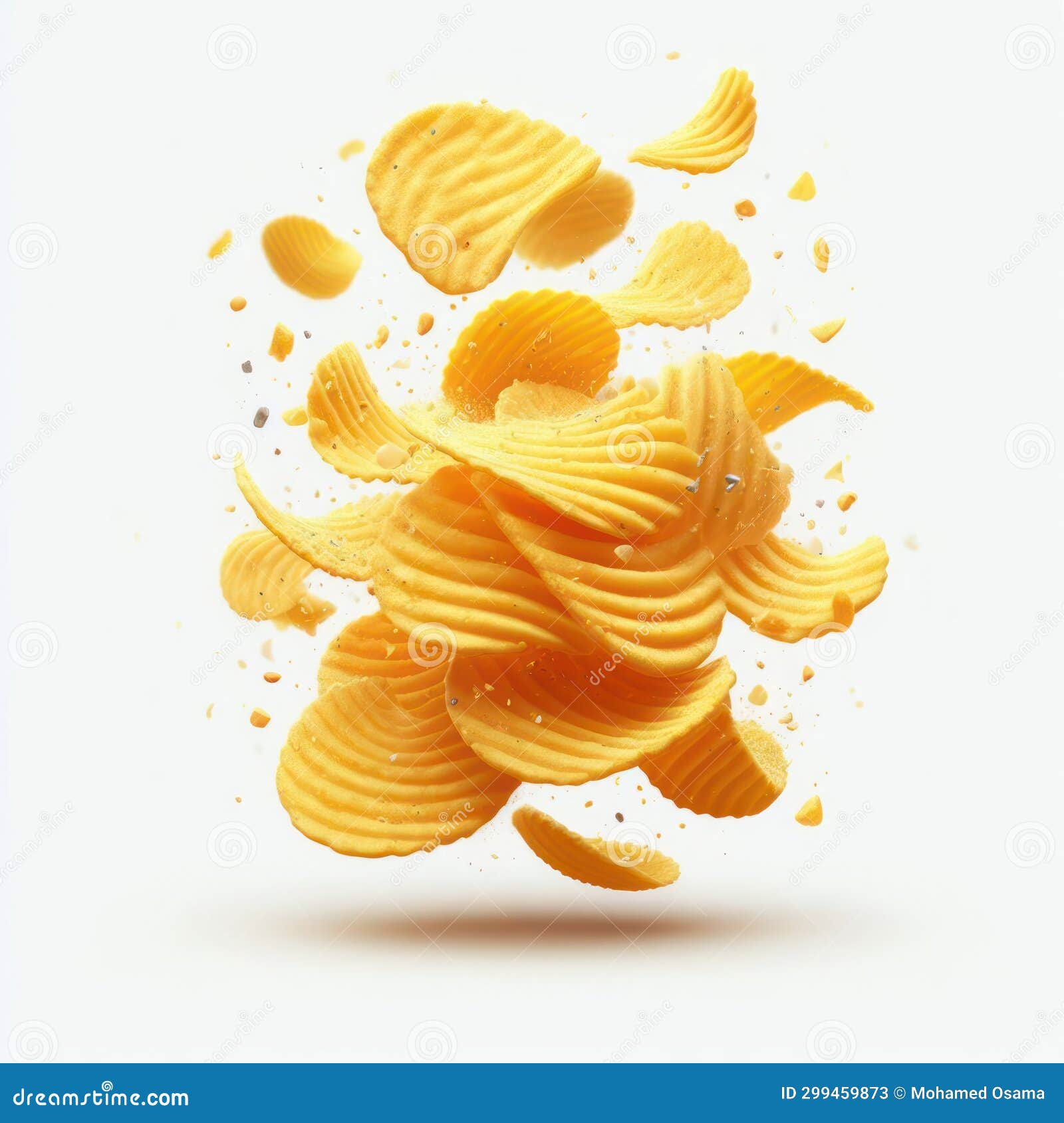 AI Generated Realistic Photo of Crispy Potato Chips on White Background ...