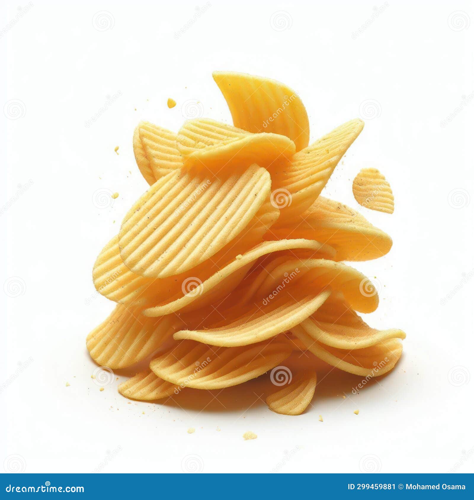AI Generated Realistic Photo of Crispy Potato Chips on White Background ...