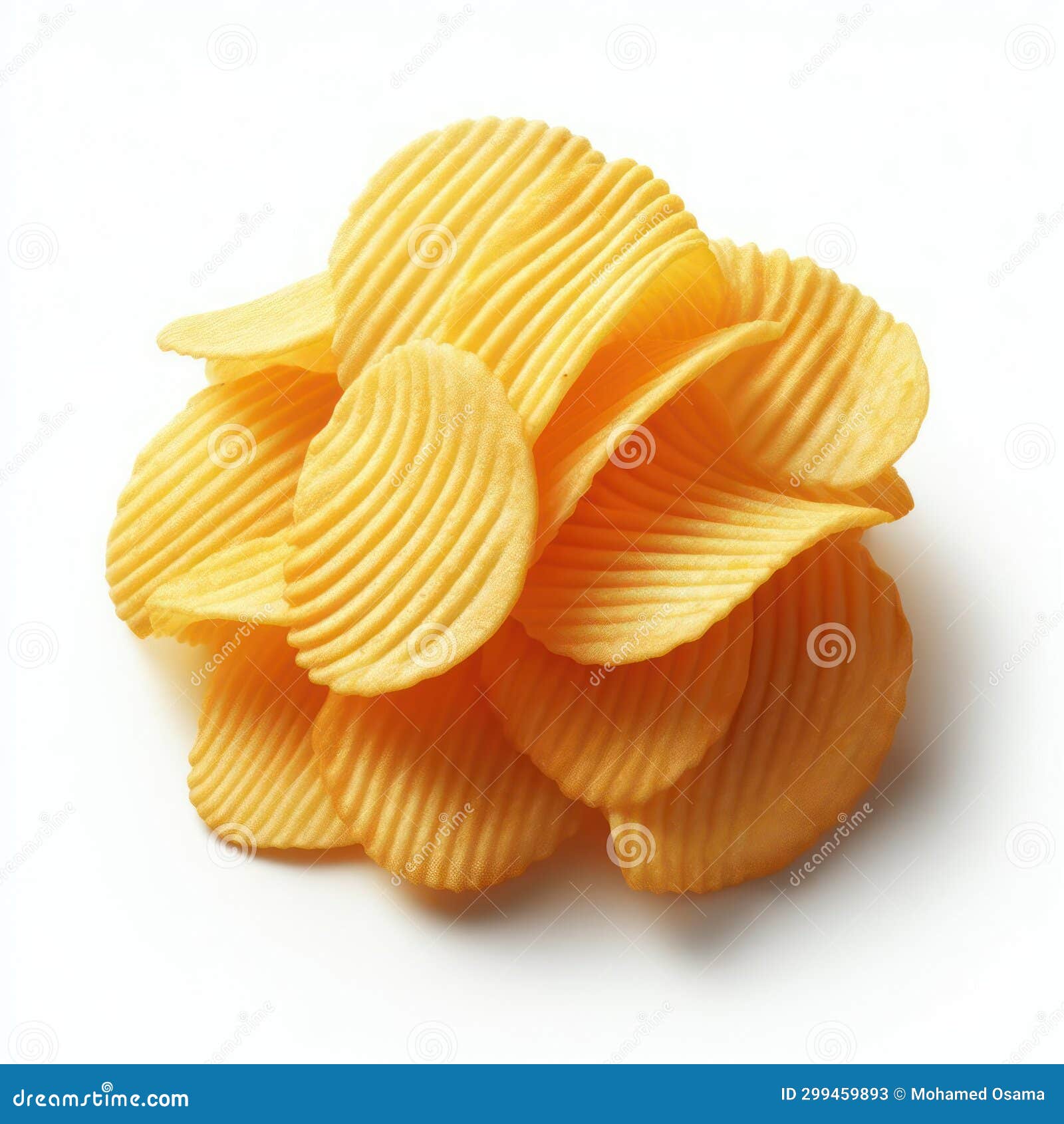 AI Generated Realistic Photo of Crispy Potato Chips on White Background ...