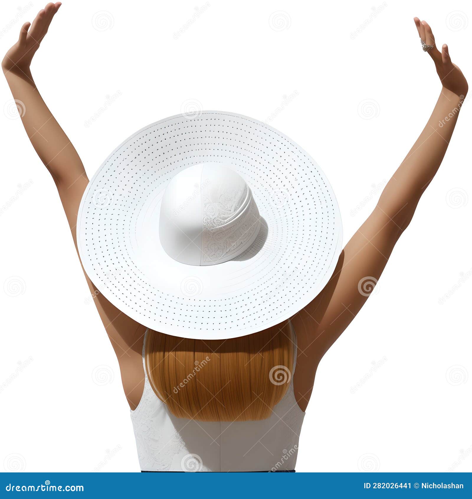 AI Generated Rear Back Behind View of Her she Nice-looking Attractive ...