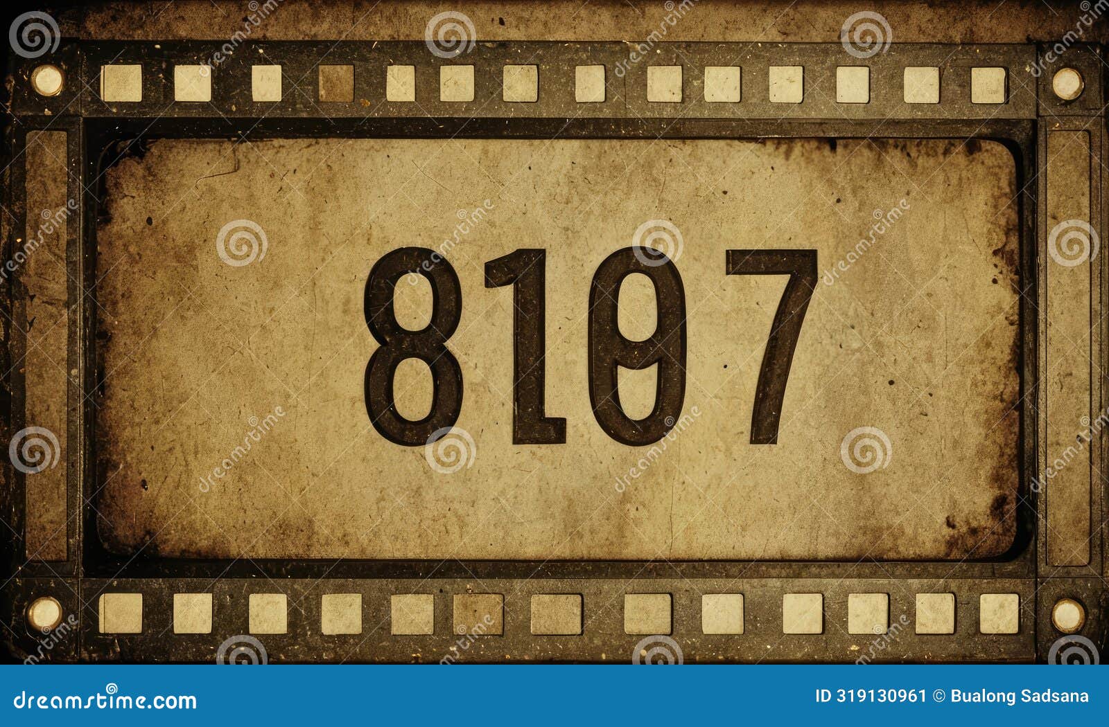 A Number 8167 is Displayed on a Brown Paper. Stock Illustration ...