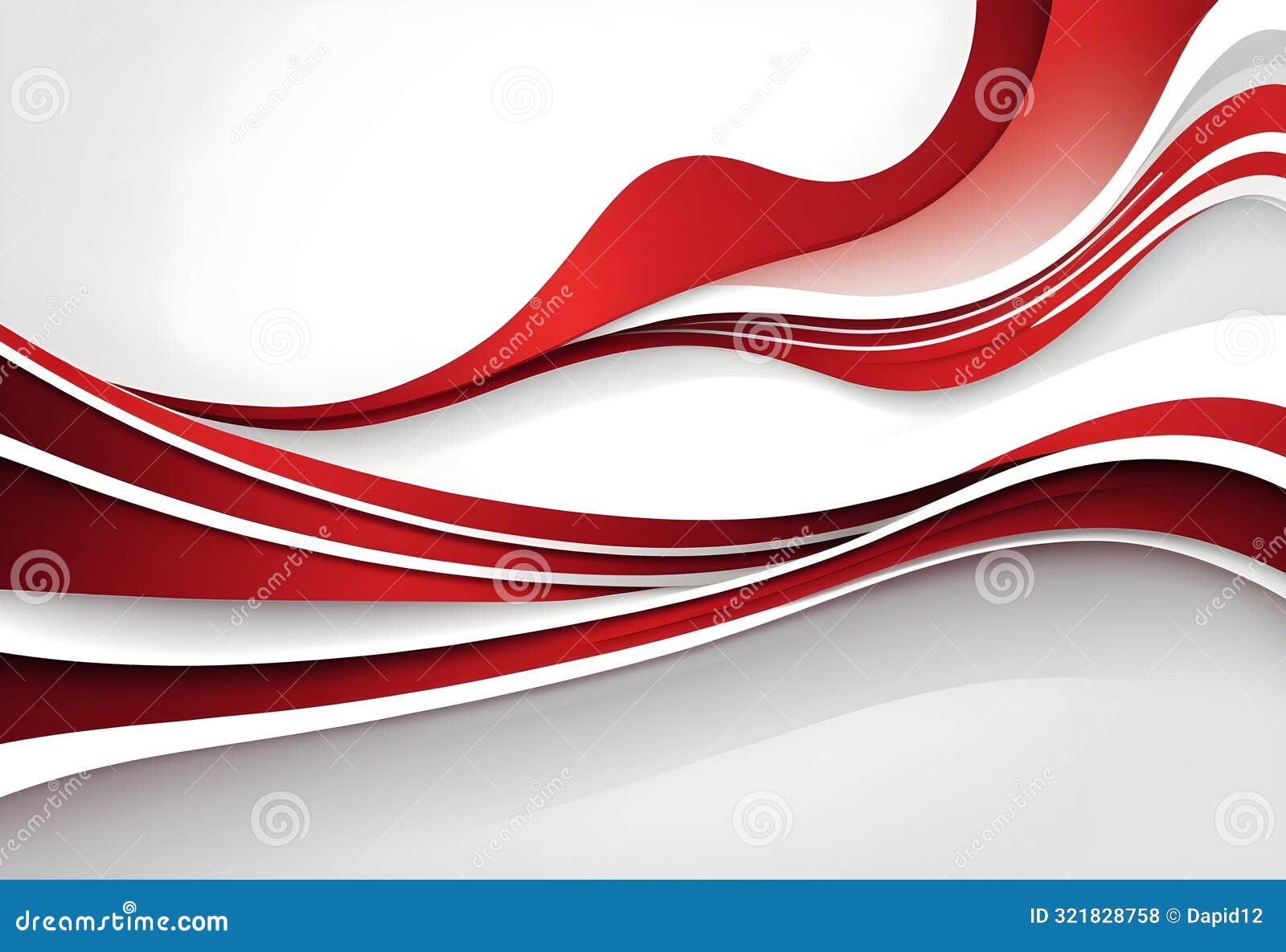 A Red and White Abstract Wave Pattern of a Red and White Brush Stock ...