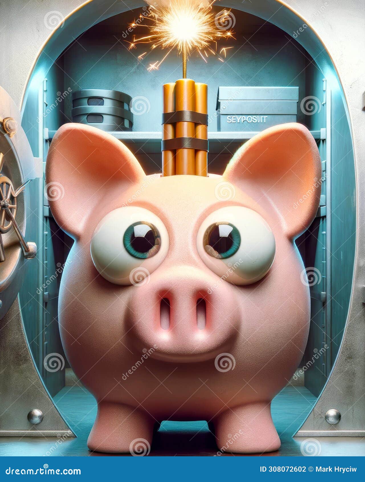 Personal Debt Limit Bubble Piggy Bank Inflation Economy AI Generated ...