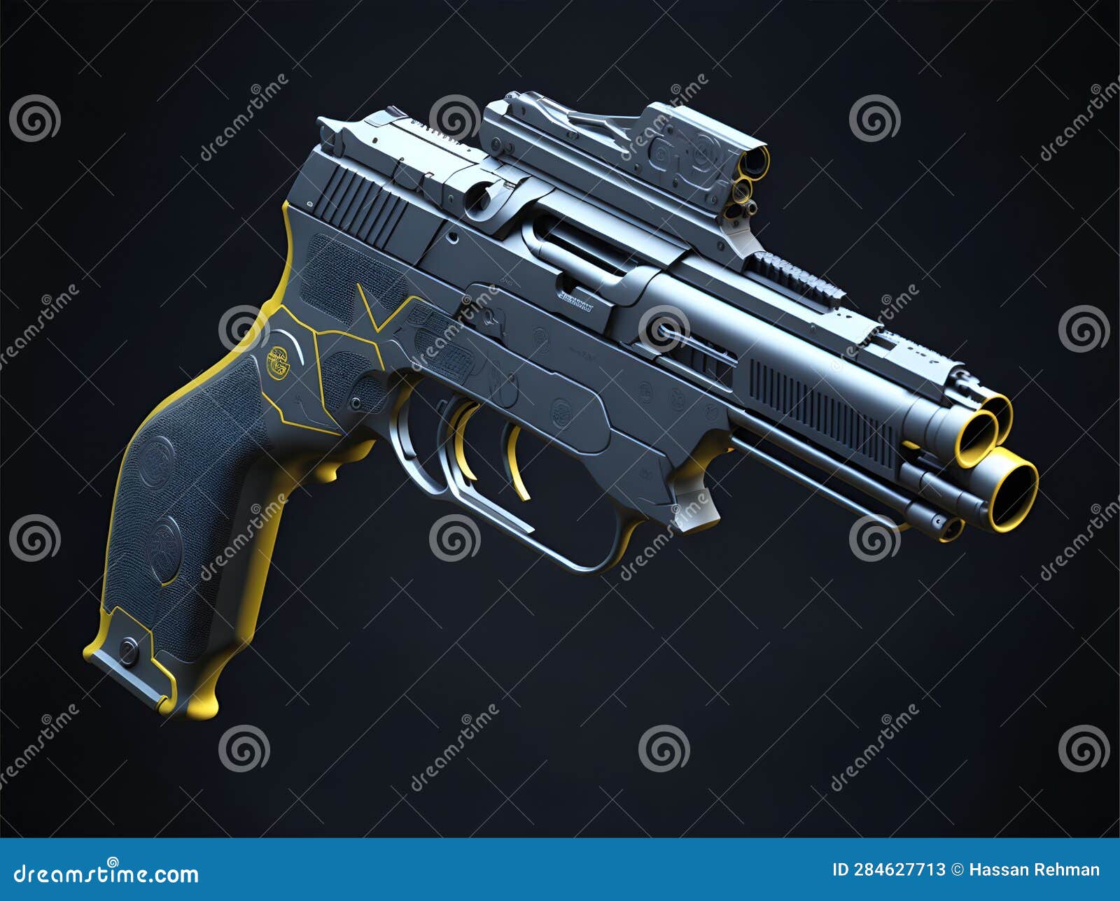 Rendering of 3D Gun Ai Generated Stock Illustration - Illustration of ...