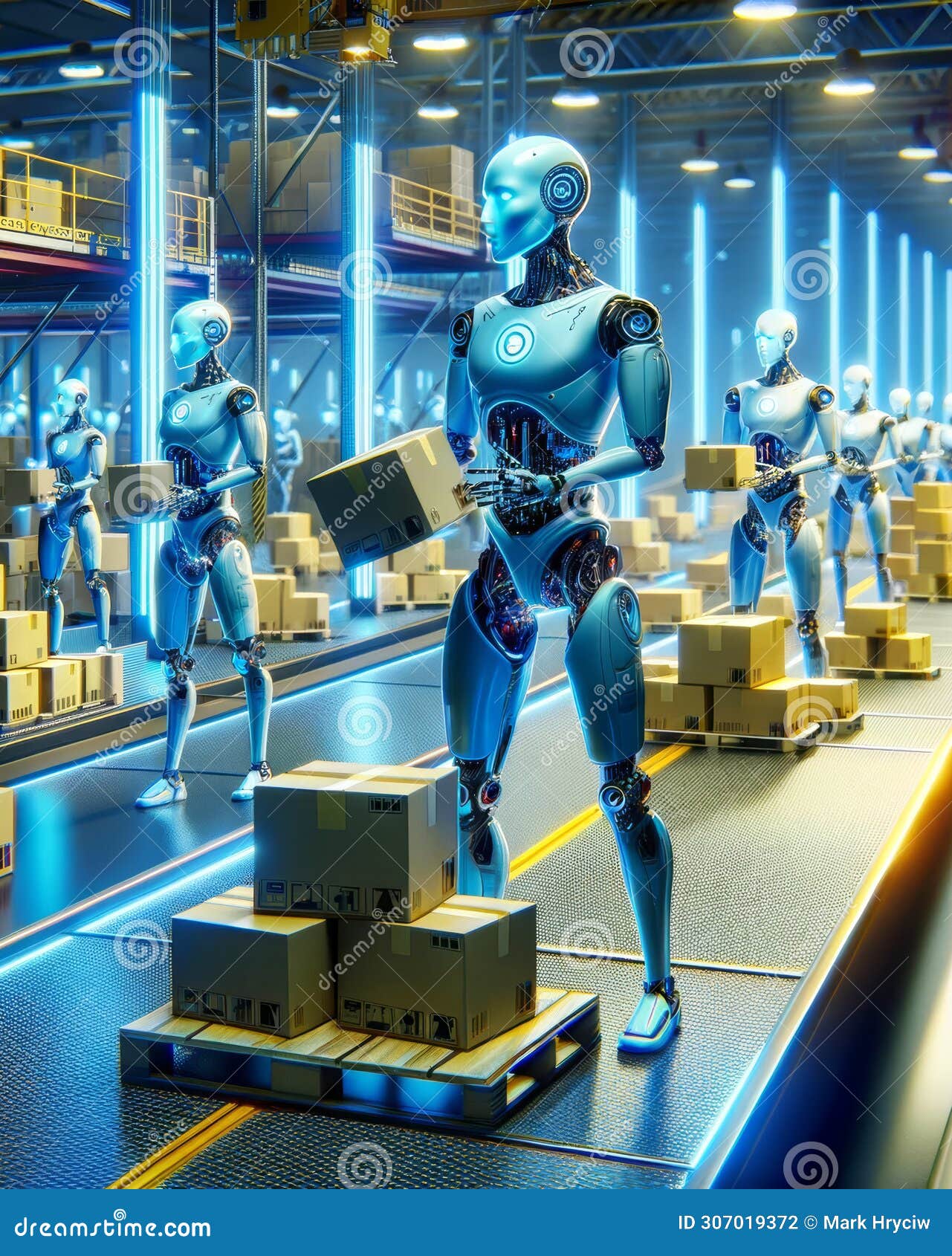 Artificial Intelligence Robotic Packaging Depot Automated Warehouse ...