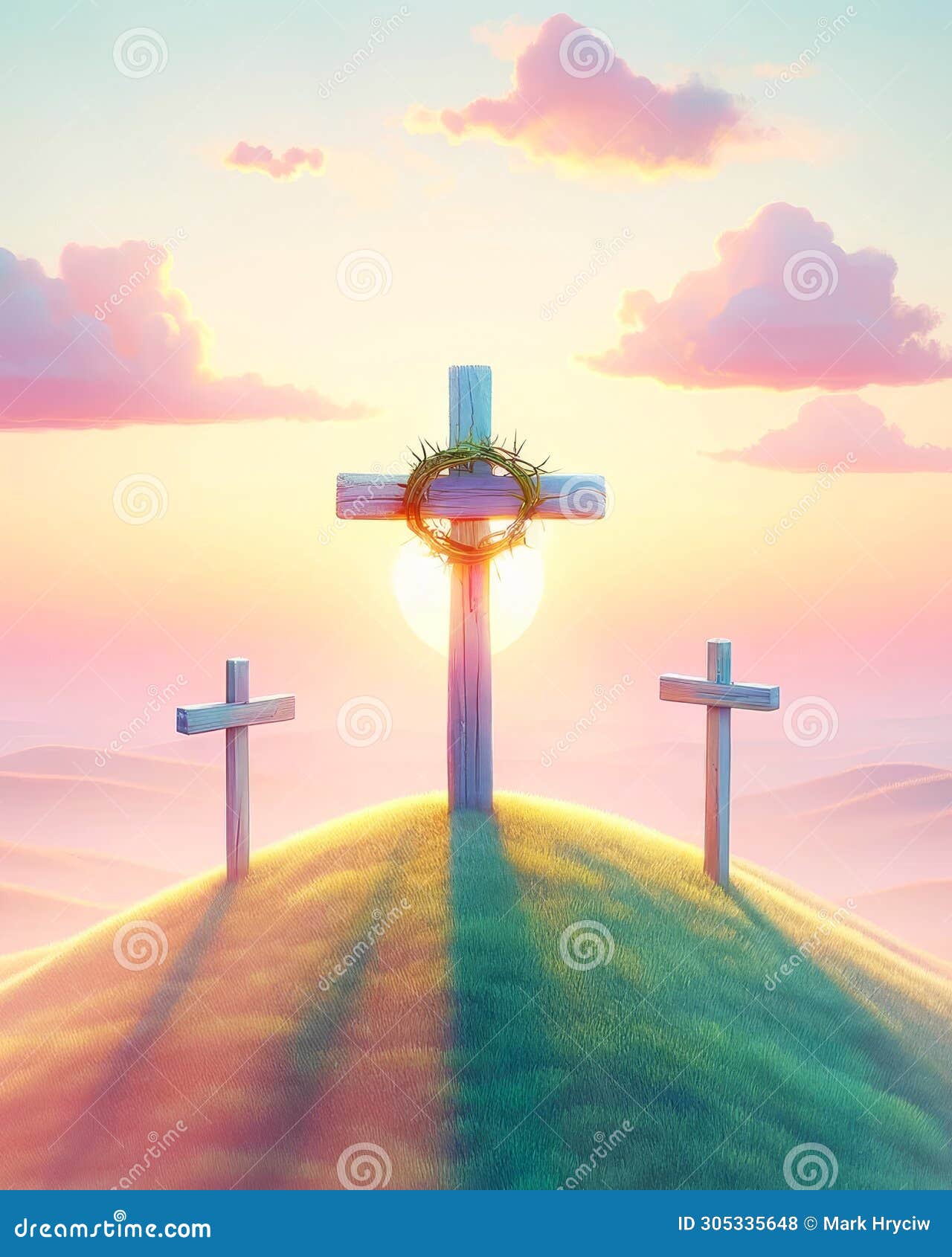 Easter Three Crosses Salvation Sacrifice Crucifixion Jesus Thieves ...
