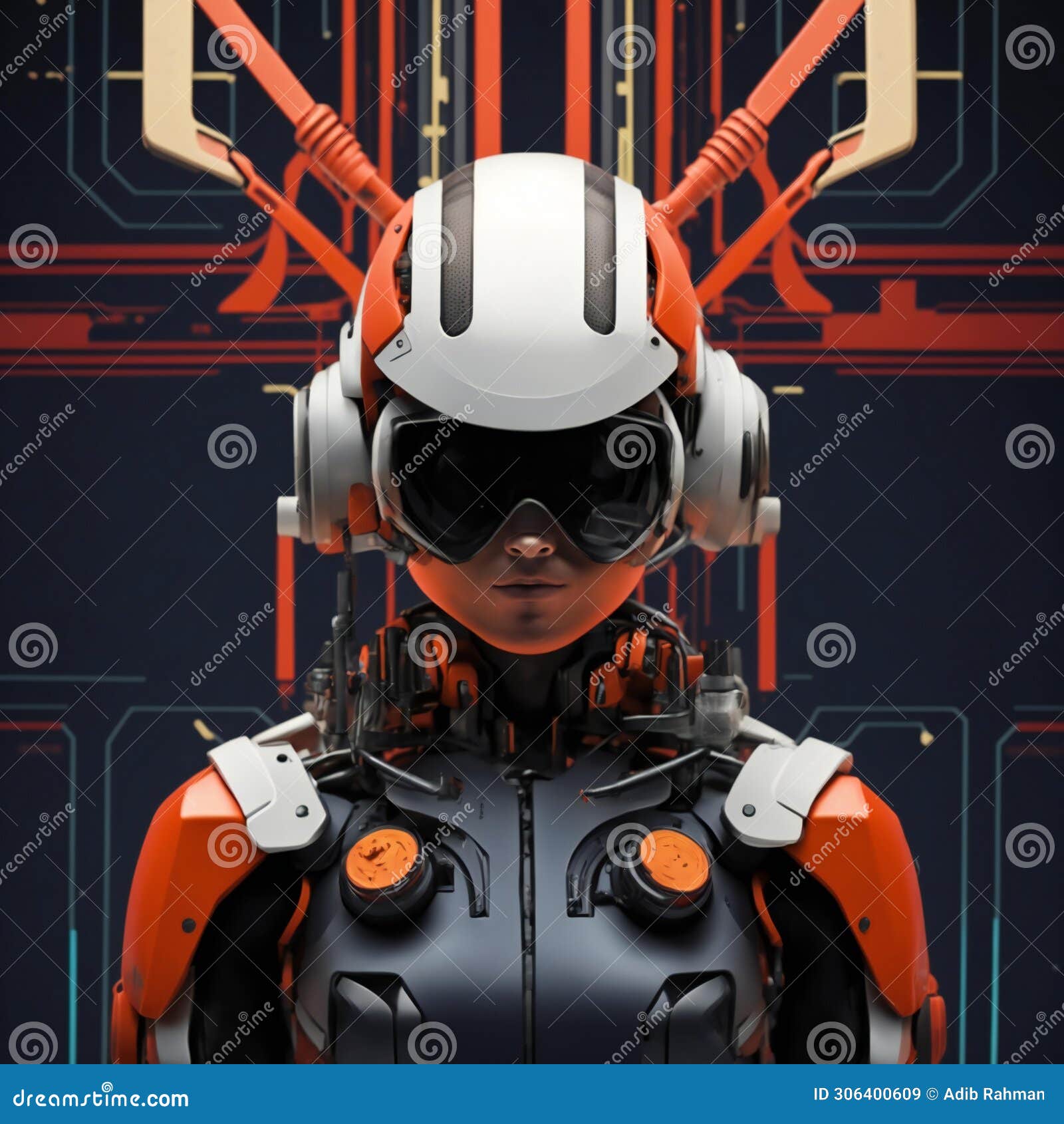 Cyborg Soldier Flying Stock Image | CartoonDealer.com #14510419