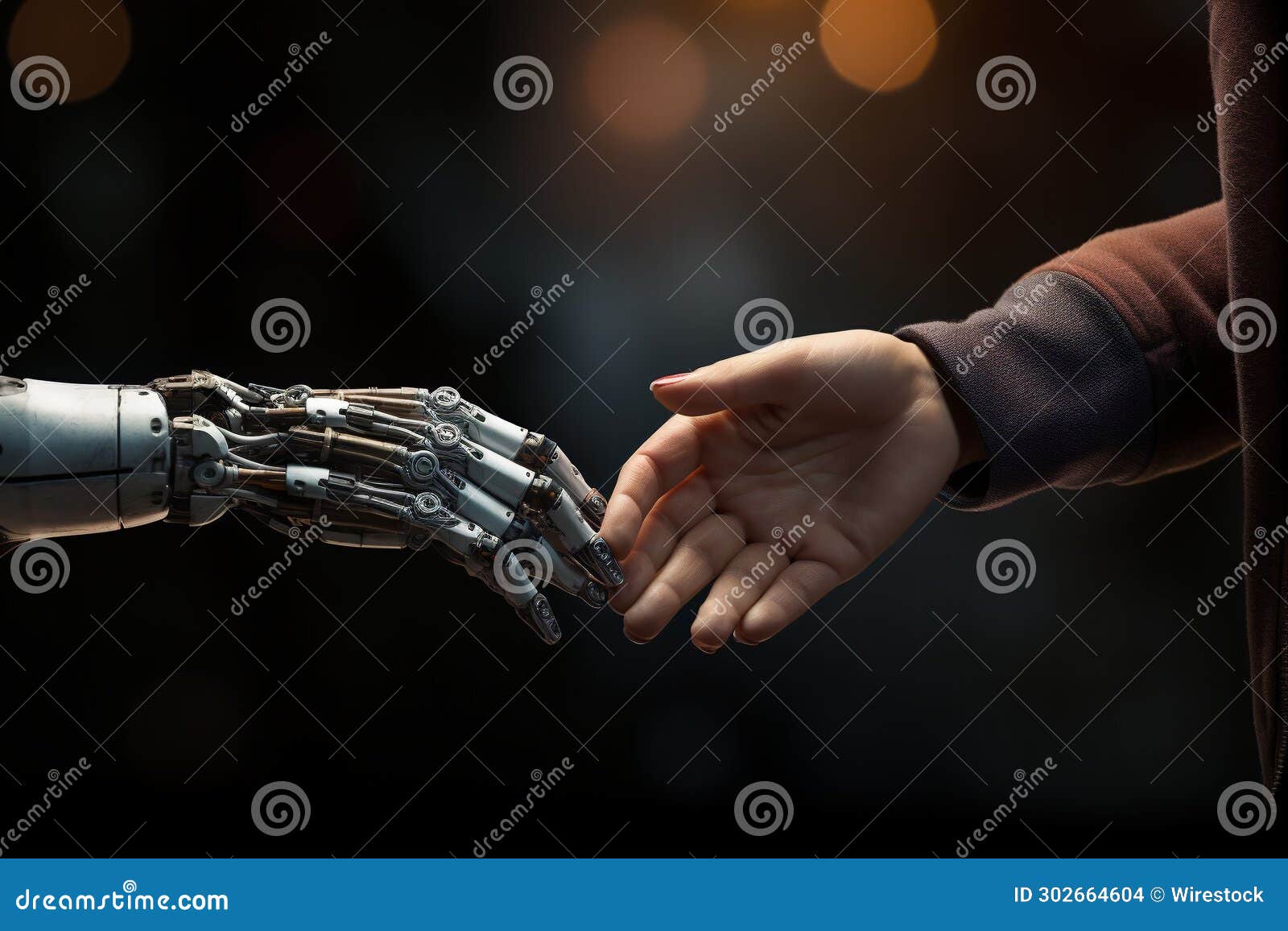 AI Generated Robot Hand Shaking Human Hand Stock Illustration ...