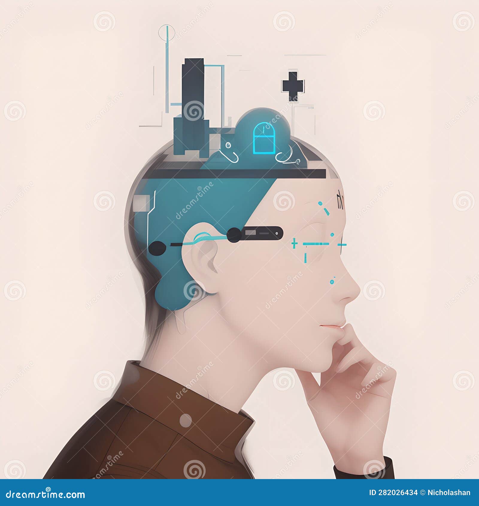 Ai Robot Think Or Compute Royalty-Free Stock Image | CartoonDealer.com ...