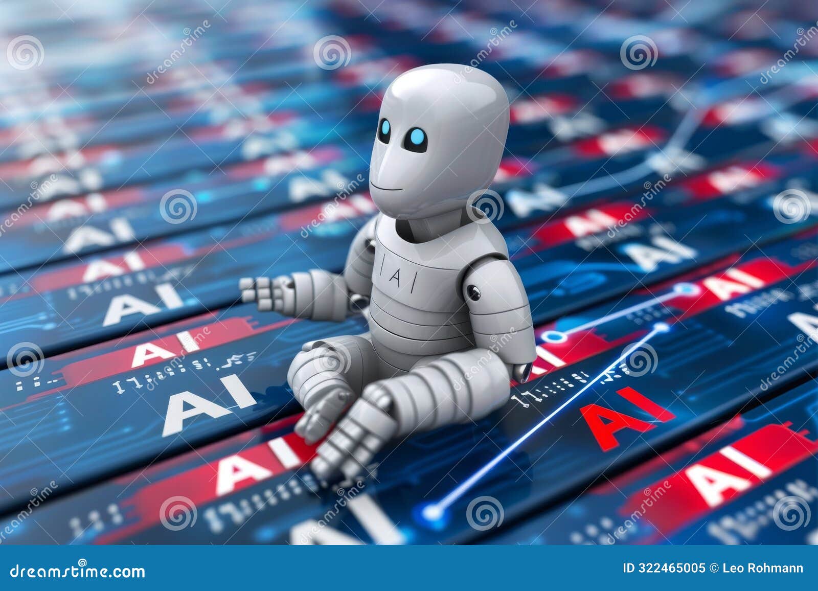 AI Robot Toy on Digital Circuit Board, Modern Technology, Digital ...