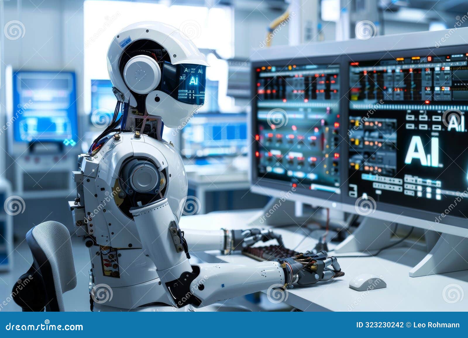 Robotic Arm in Modern Lab Adjusts Critical AI Components, Epitomizing ...