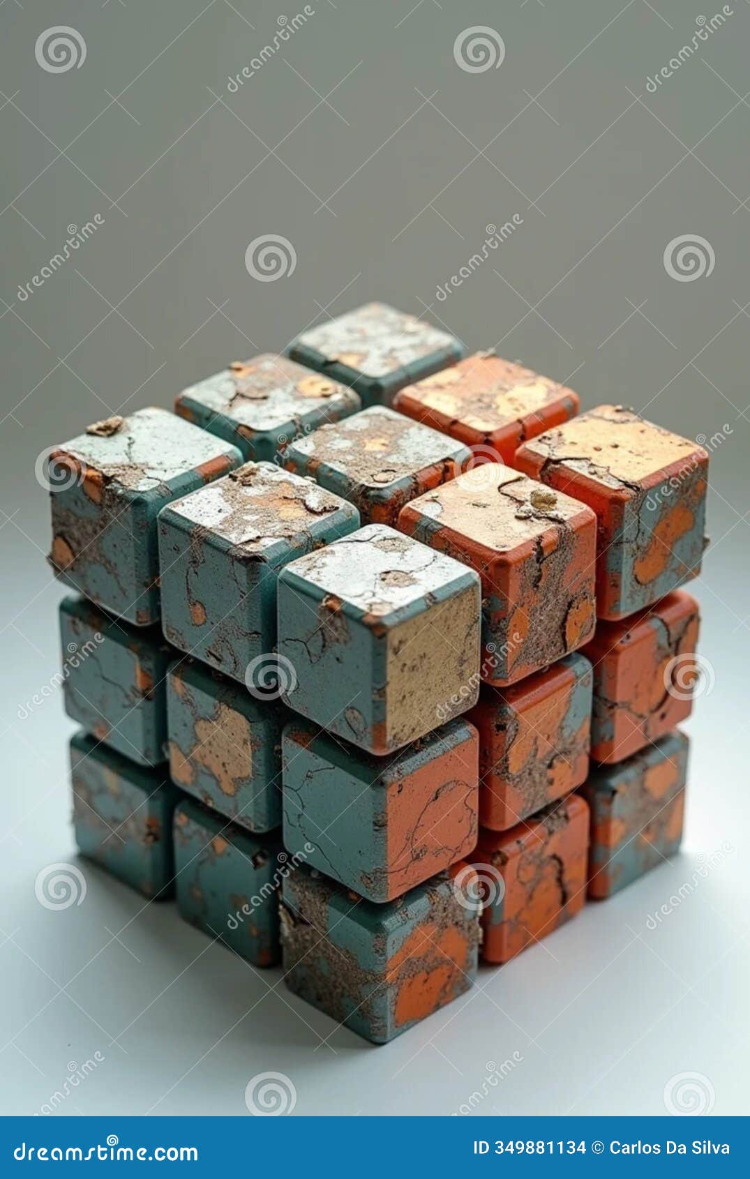 AI-Generated Rustic Rubik S Cube with Weathered Texture Stock ...