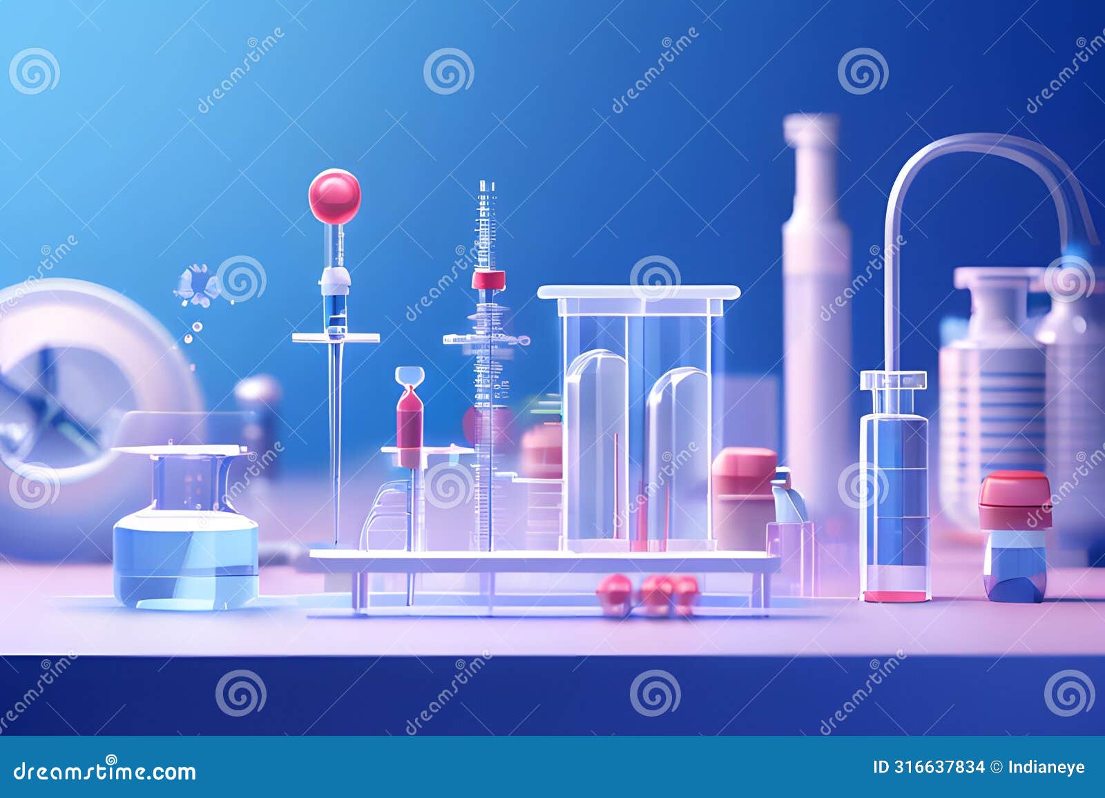 AI Generated-a Science Lab with a Clock on the Left Side Stock ...