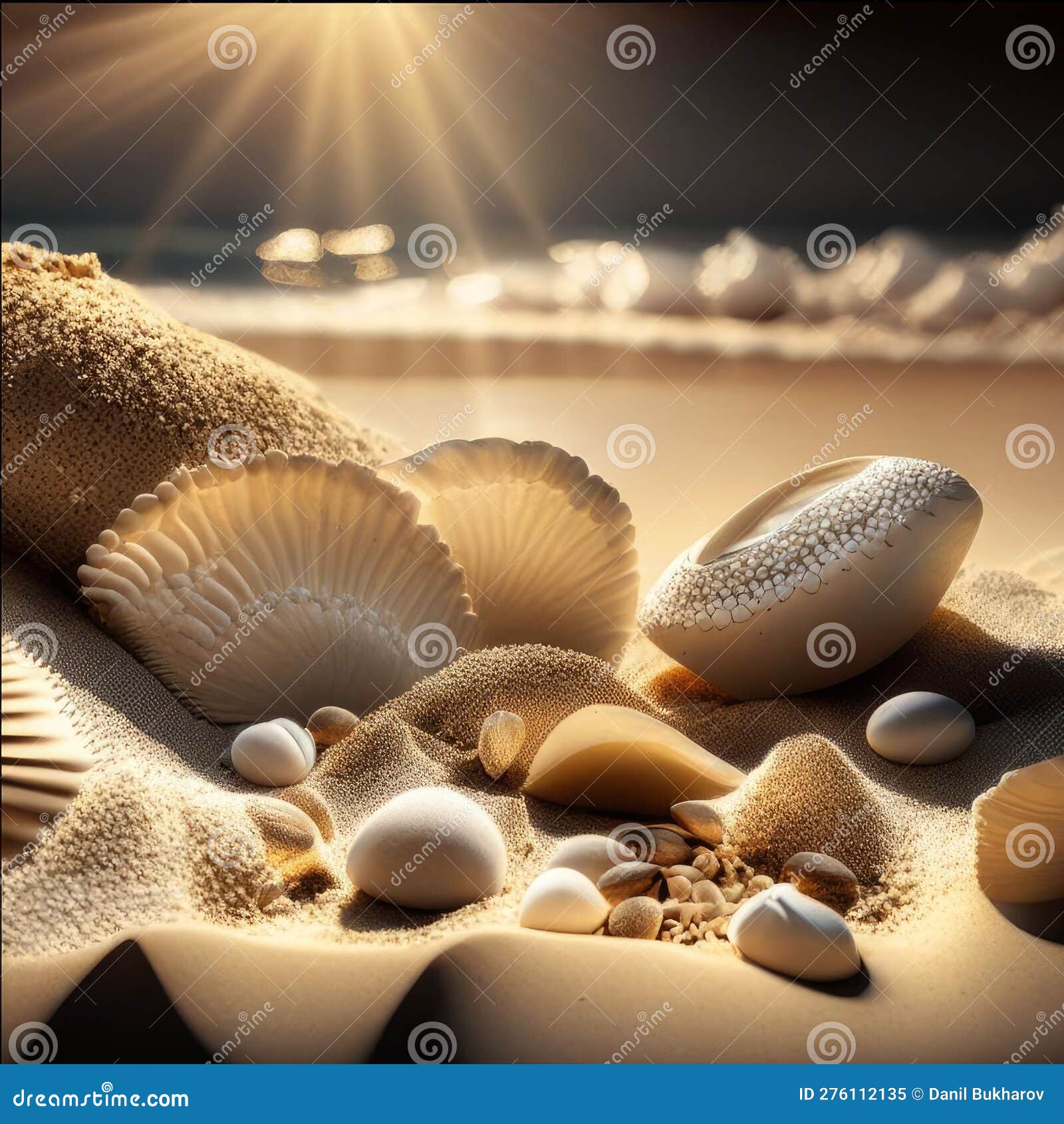 AI generated sea-shore stock illustration. Illustration of dish - 276112135