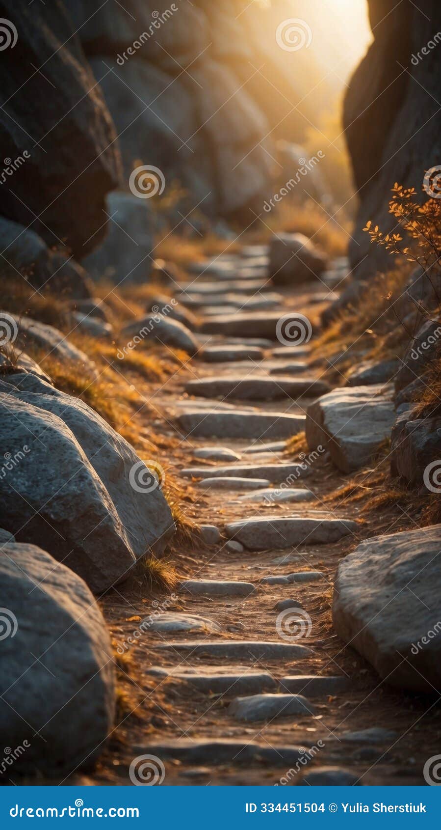 A Serene Pathway through the Ancient Rock. Stock Photo - Image of ...