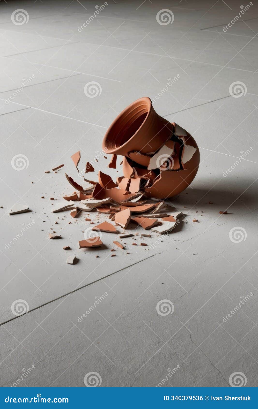 Shattering Clay Pot with Dynamic Fragmentation Effects. Stock Photo ...