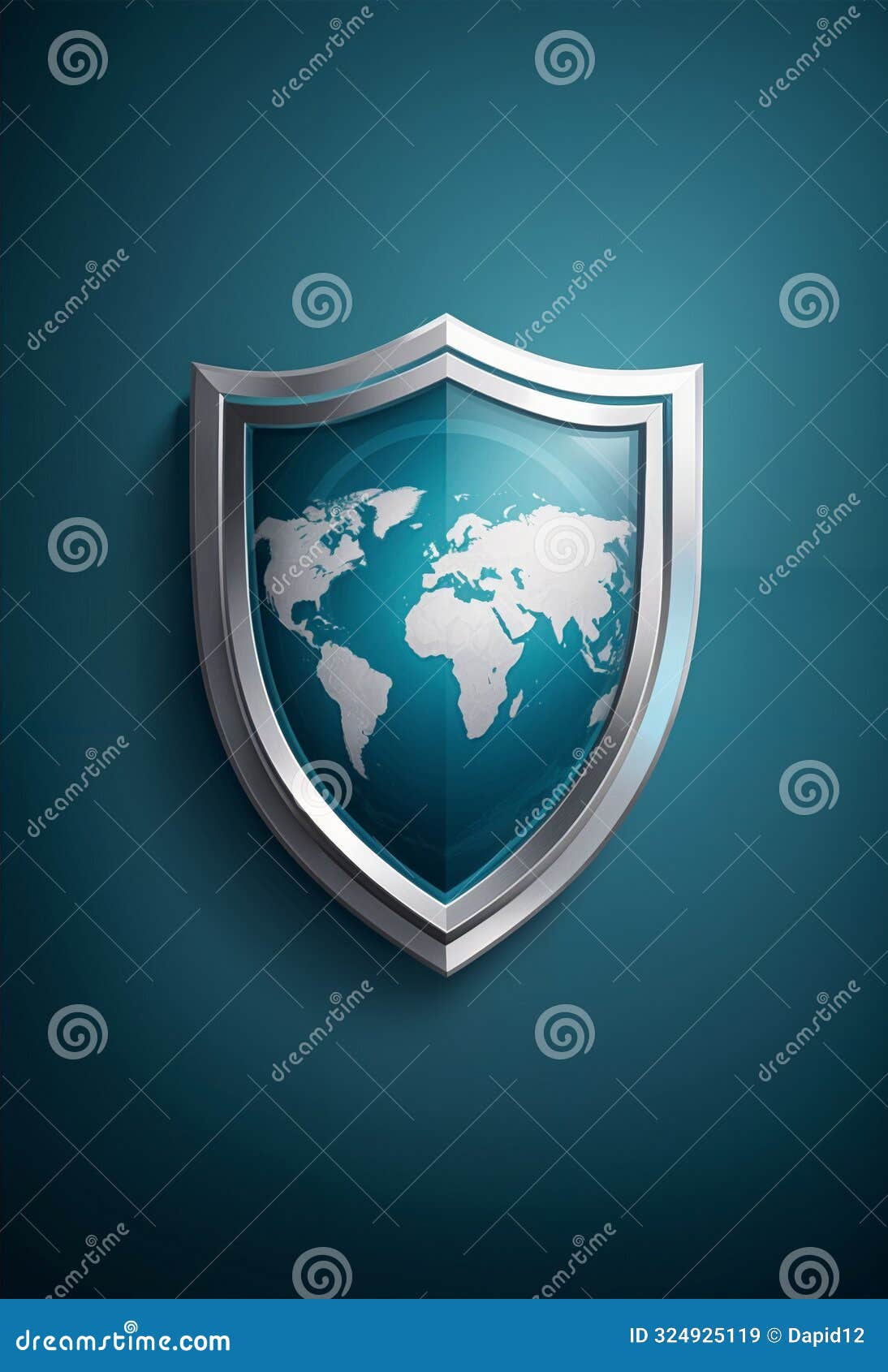 A Shield with a World Map on it Stock Vector - Illustration of signage ...